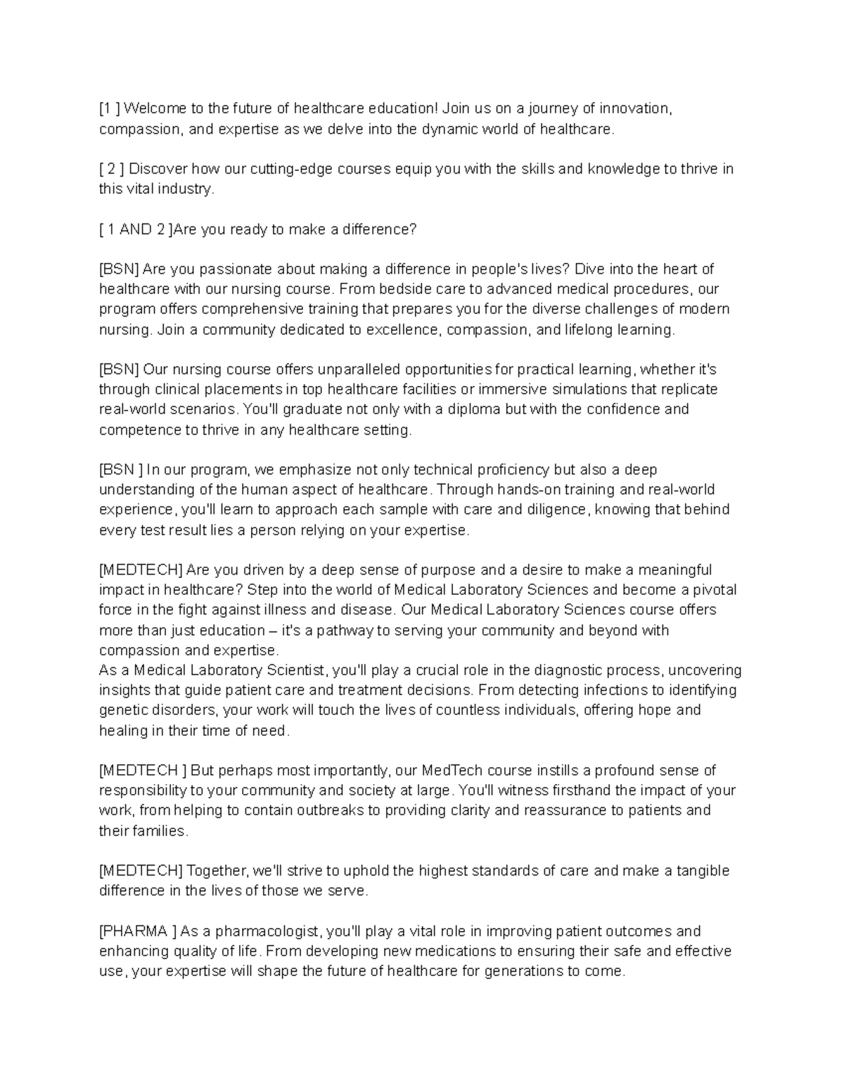 CAHS Promotional VID Script - [1 ] Welcome to the future of healthcare ...