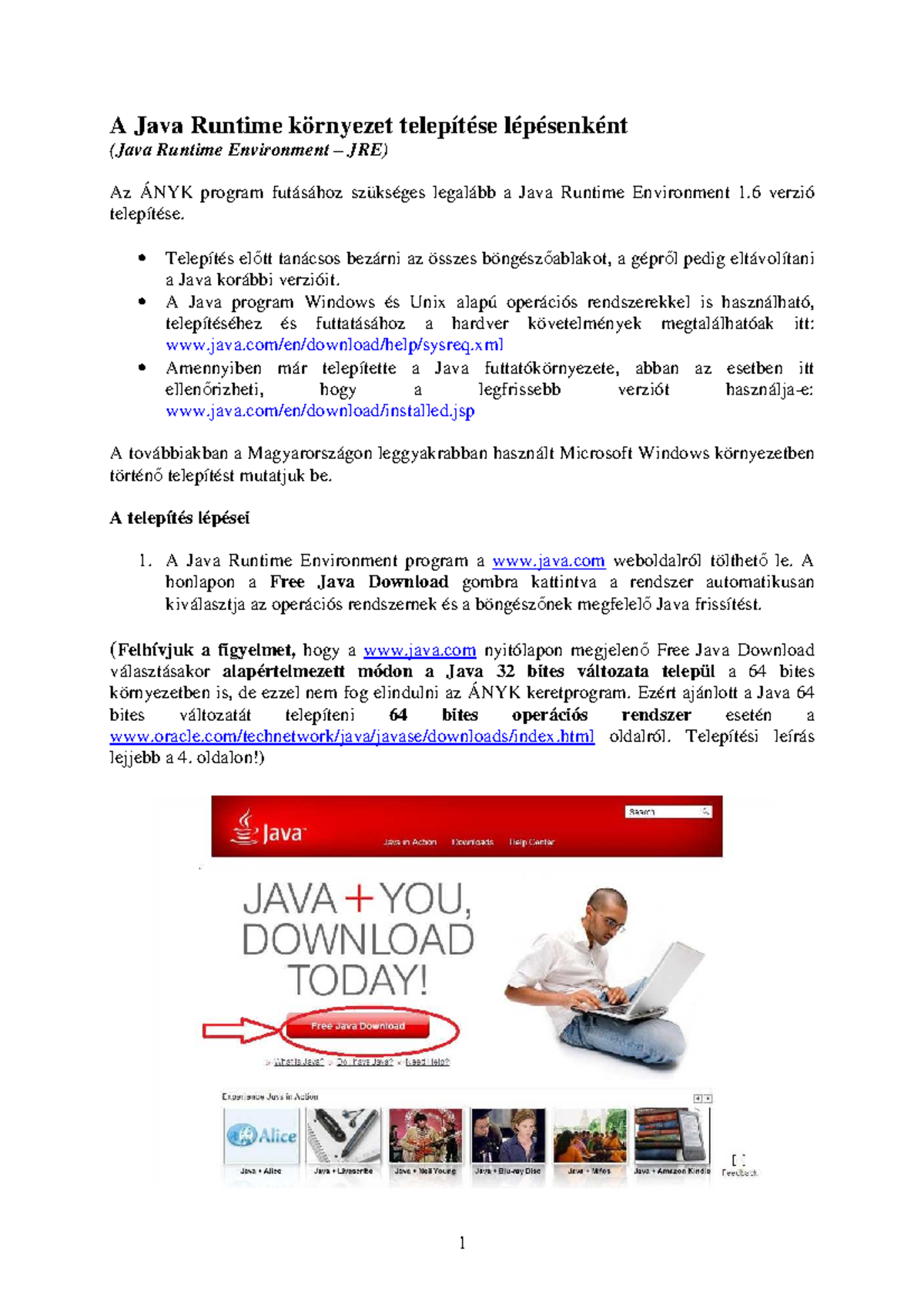 A Java Runtime kornyezet telepitese lepesenkent 4 - A Java Runtime ...