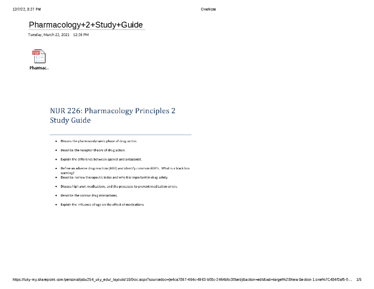 Pharm principles 2 study guide - Pharmacology+2+Study+Guide Tuesday ...
