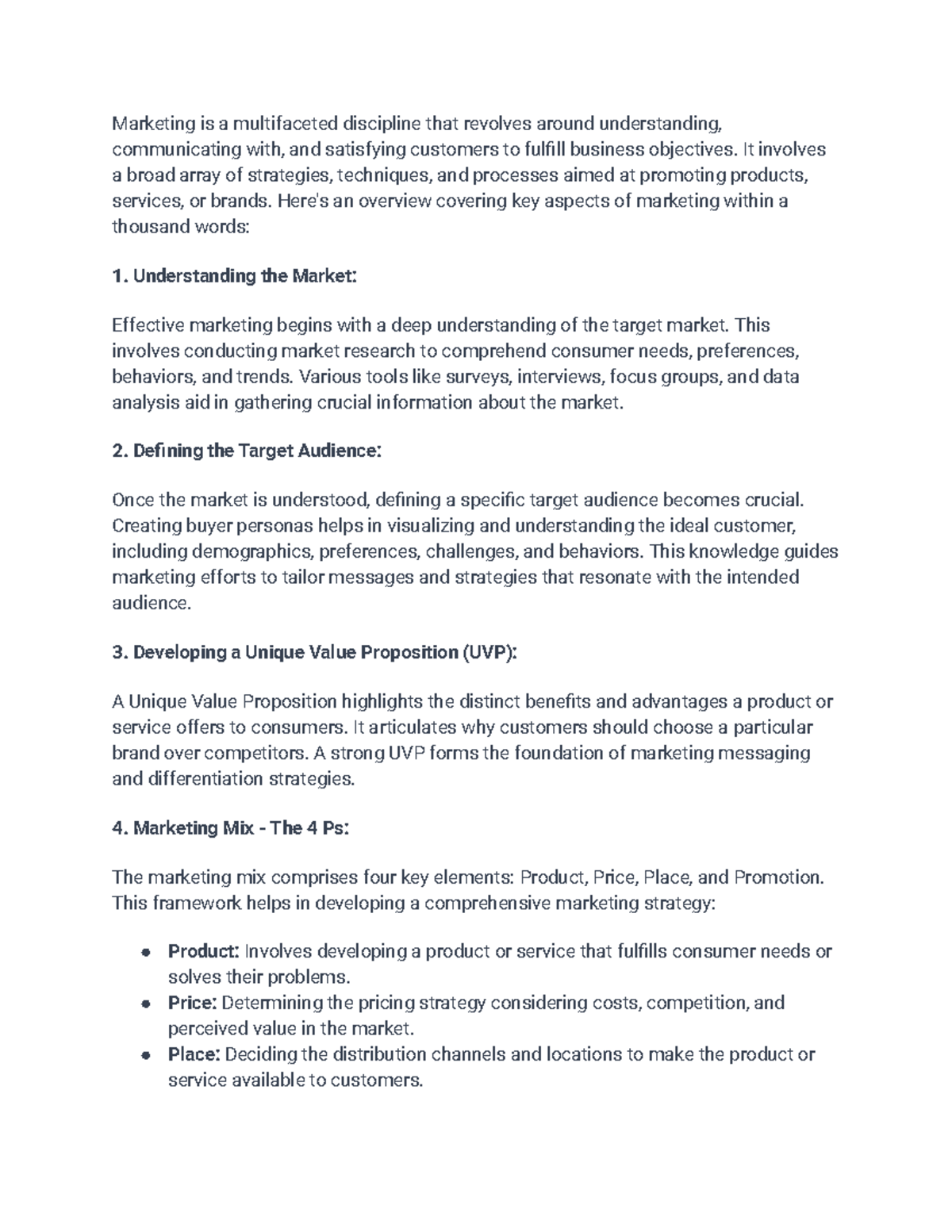 Marketing final notes - Marketing is a multifaceted discipline that ...