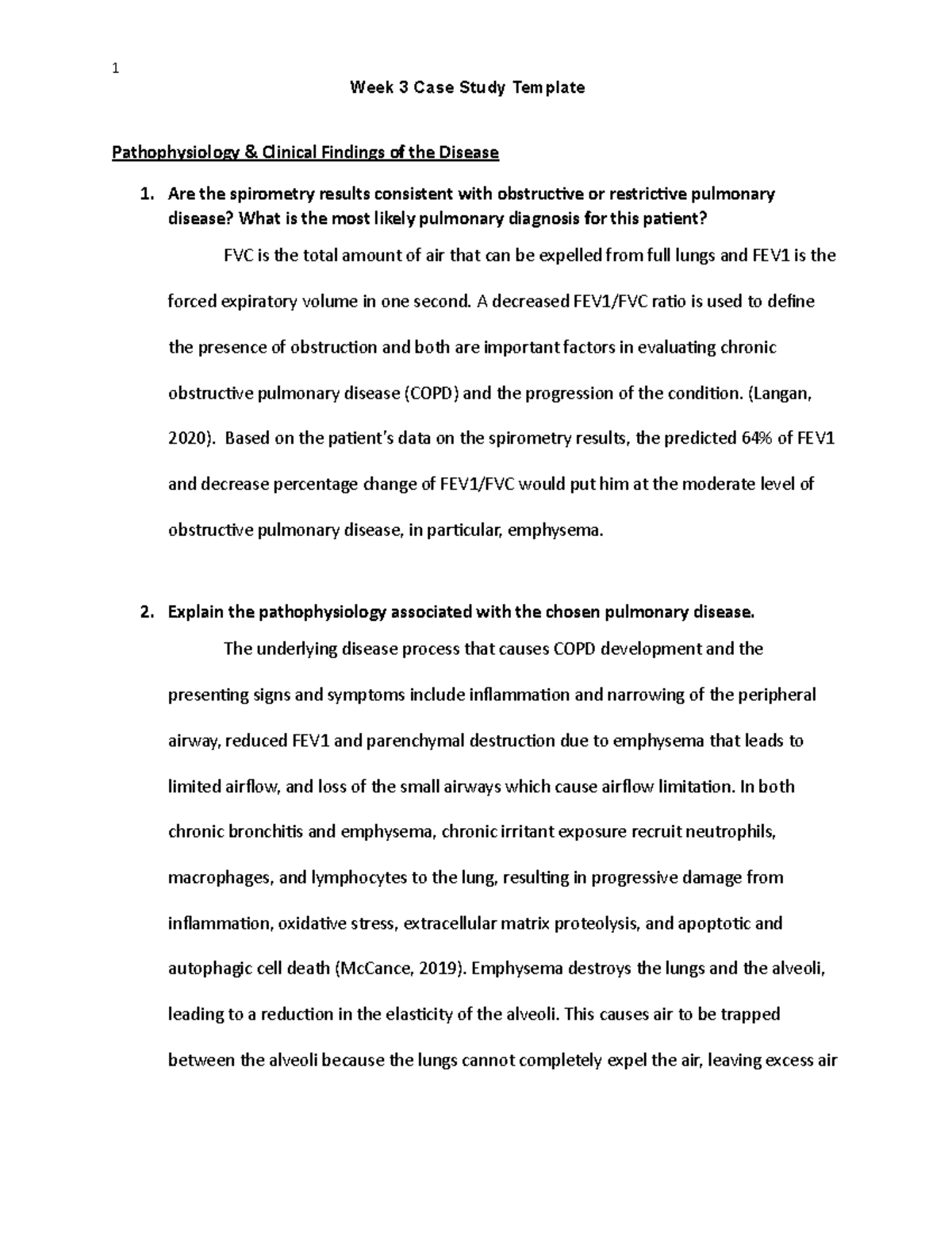 NR507 Week3 Case Study - Pathophysiology & Clinical Findings of the ...