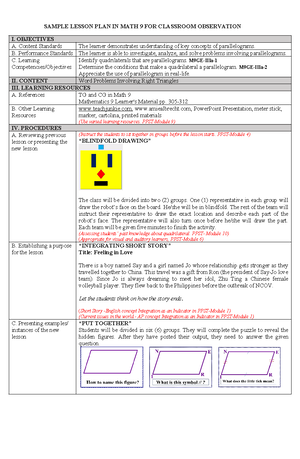 Math-1 - Math - MATHEMATICS Direction: Shade the letter of the correct answer in the answer ...
