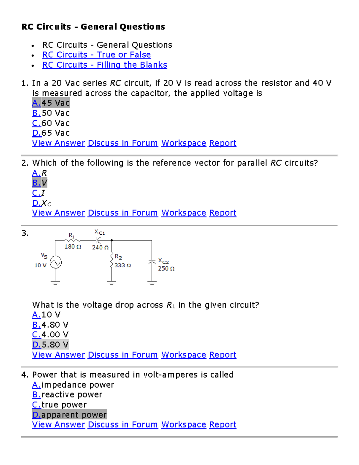 Exam 14 June 2018, questions and answers - RC Circuits - General ...