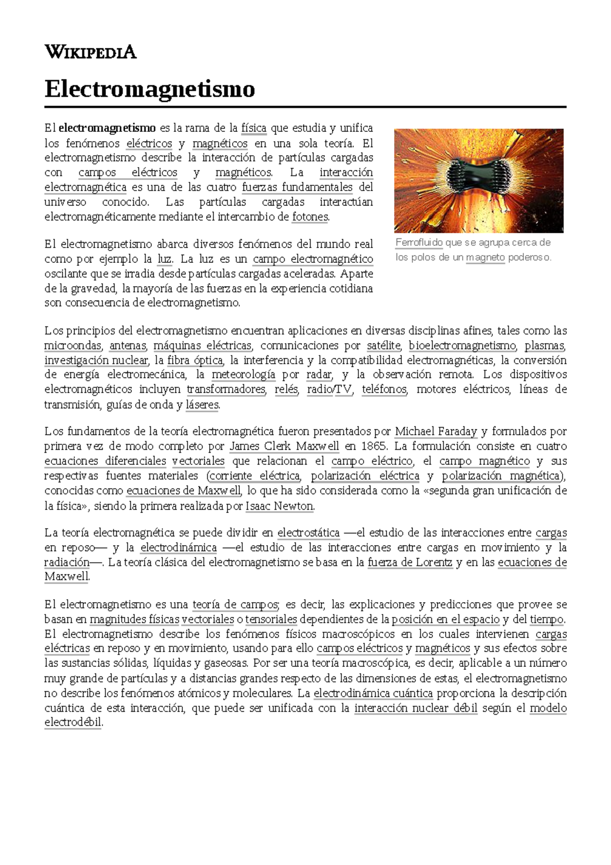 Electromagnetismo - otro - Ferrofluido que se agrupa cerca de los polos de un magneto poderoso ...