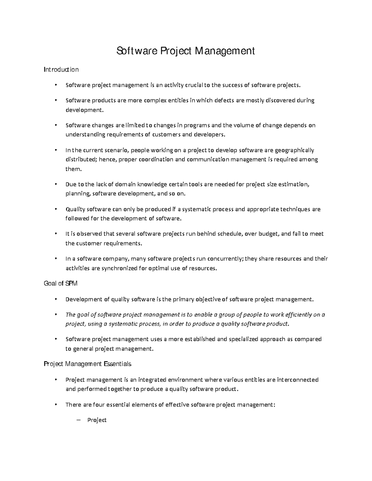 Software-Engineering Unit-5 - Software Project Management Introduction Software project ...