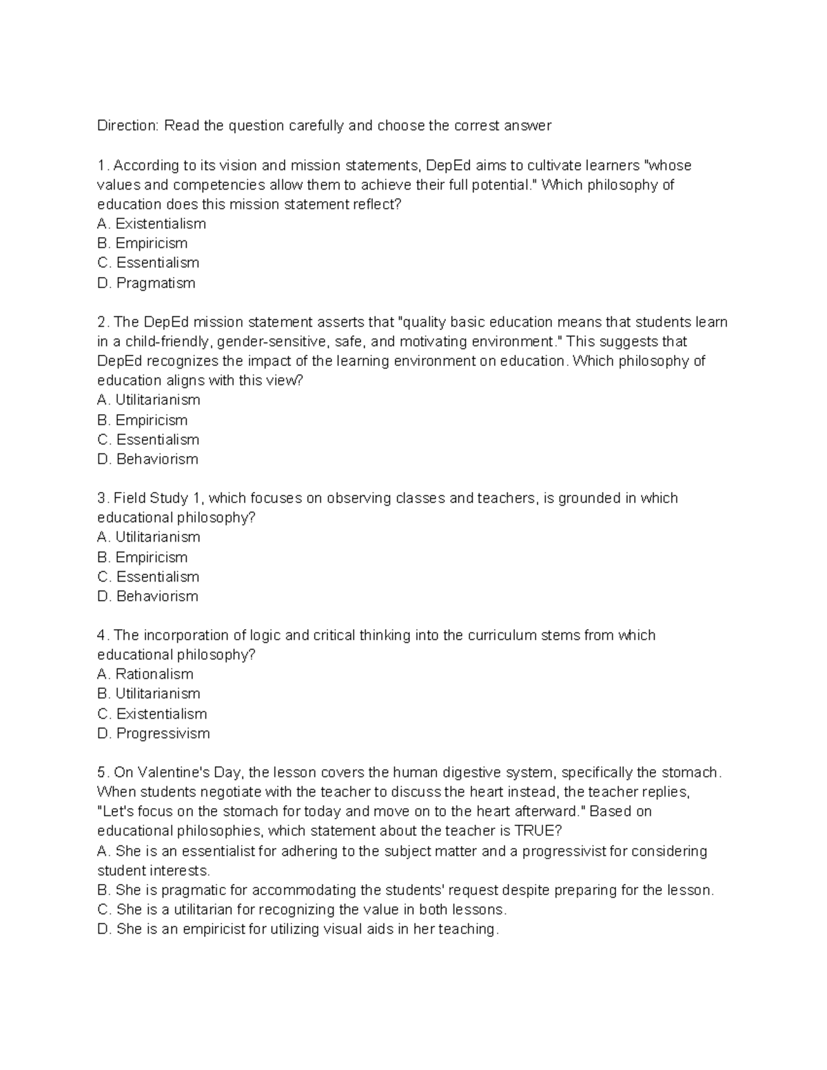 Lesson 1 - This set of practice materials includes multiple-choice ...