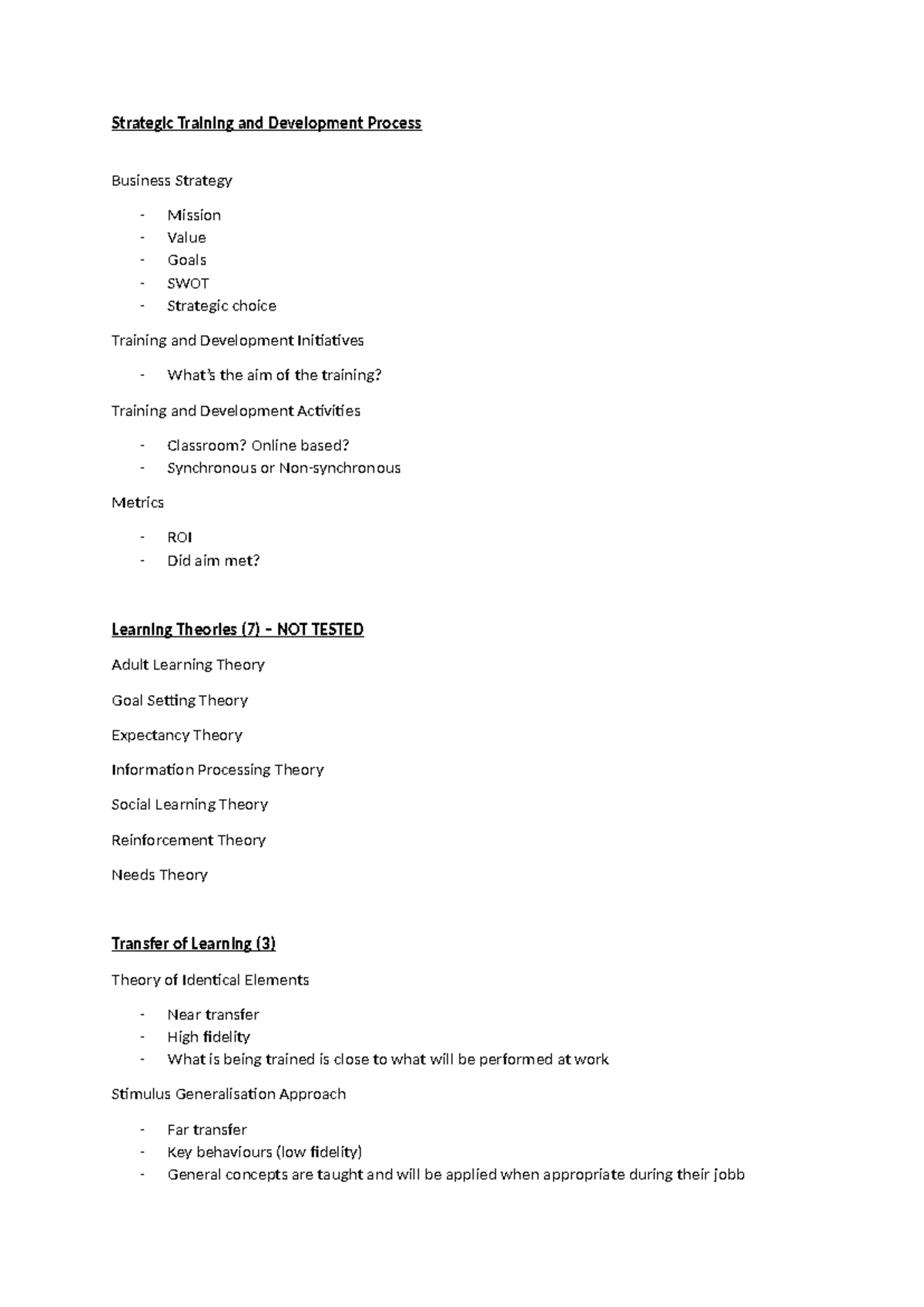 HRM 233 L&D SU1-2 - Strategic Training and Development Process Business ...