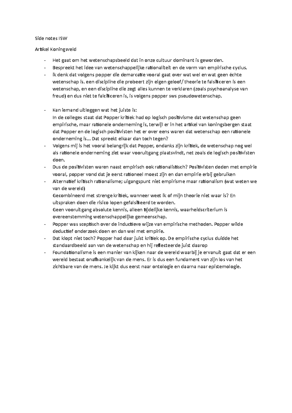 Side notes ISW - Zelf gemaakte extra aantekeningen voor bij essay 2 ...