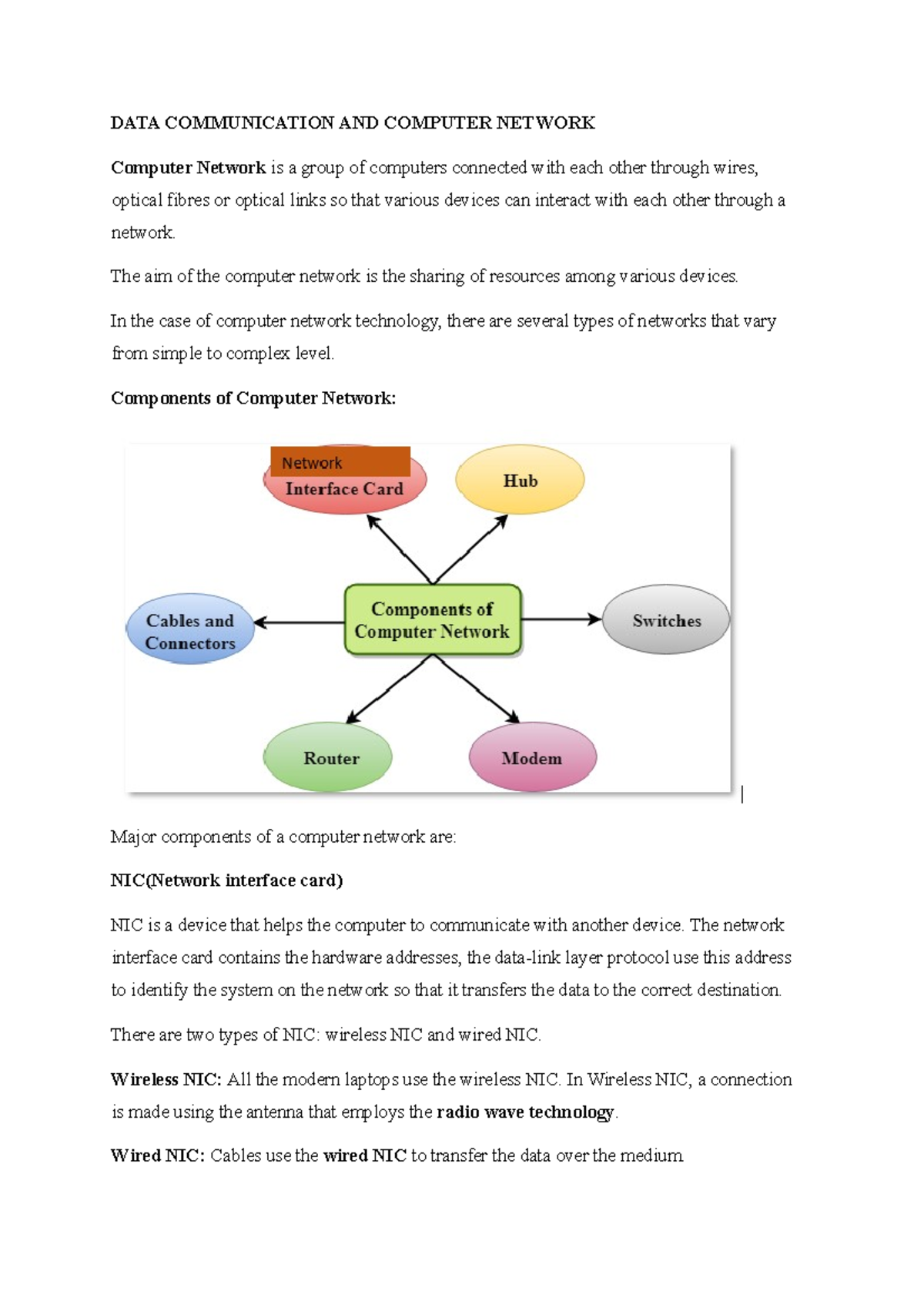 Data Communication And Computer Network Data Communication And Computer Network Computer