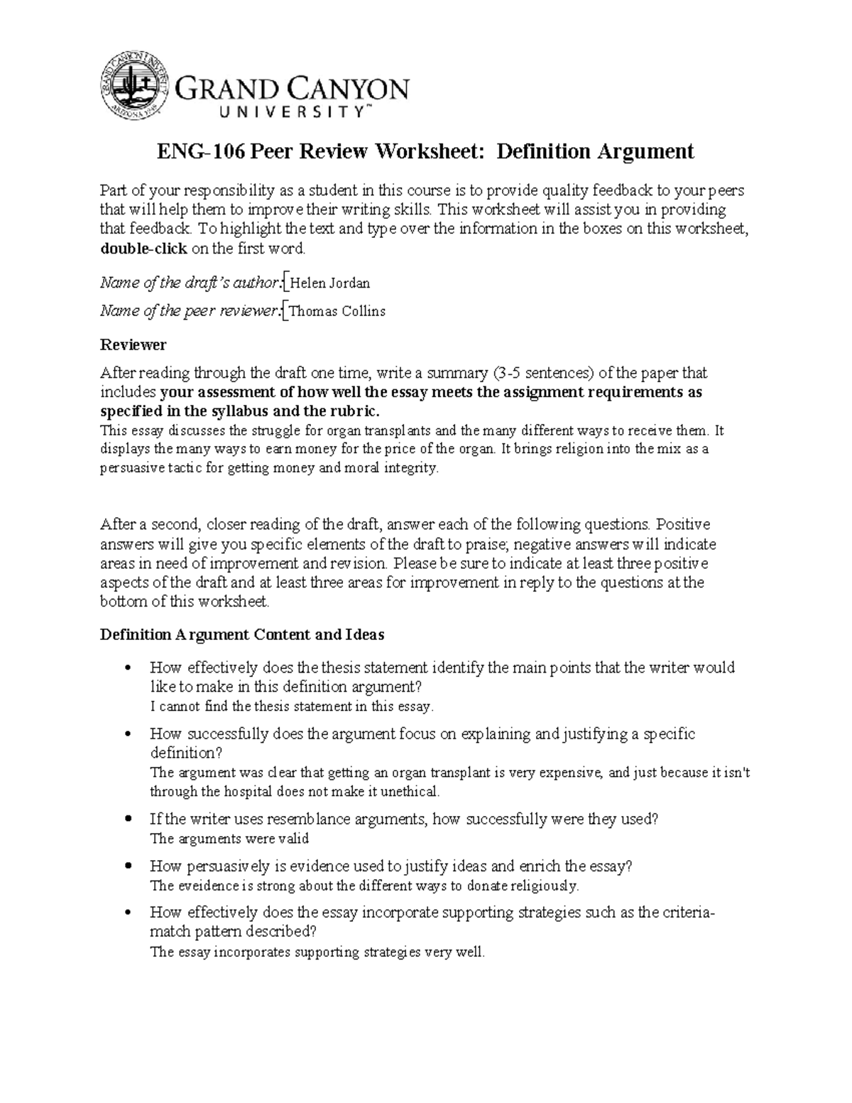 ENG106 Definition Peer Review Worksheet - ENG-106 Peer Review Worksheet ...