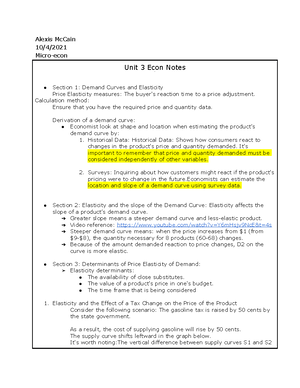 Unit 2 Econ notes-Micro - ECON 102 - HCC - Studocu