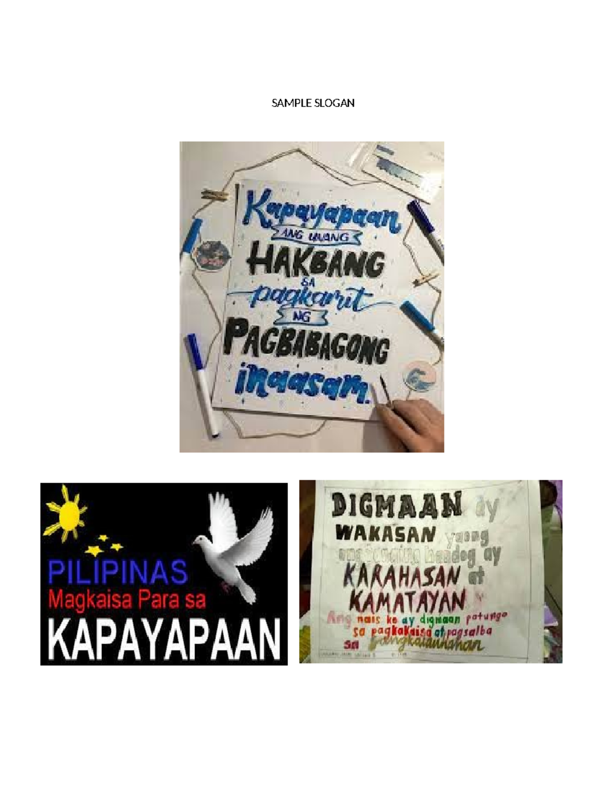 Sample Slogan & Poster - Humanities and the Arts - SAMPLE SLOGAN - Studocu
