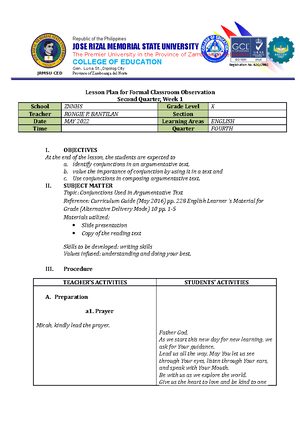 Lesson-PLAN Homophones - Detailed Lesson Plan in Grade 9 I. Objectives ...