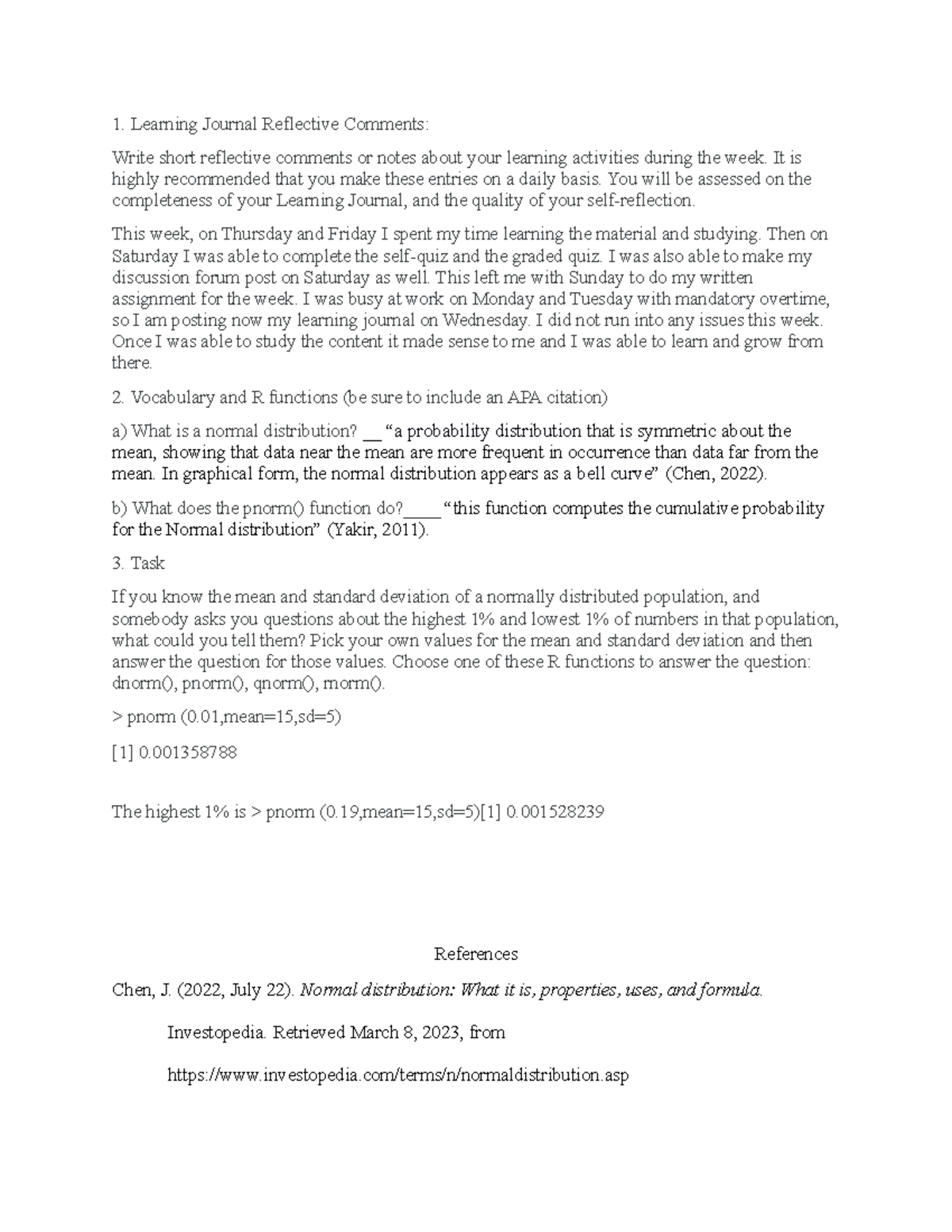 Math 1280 learning journal unit 6 - Learning Journal Reflective ...