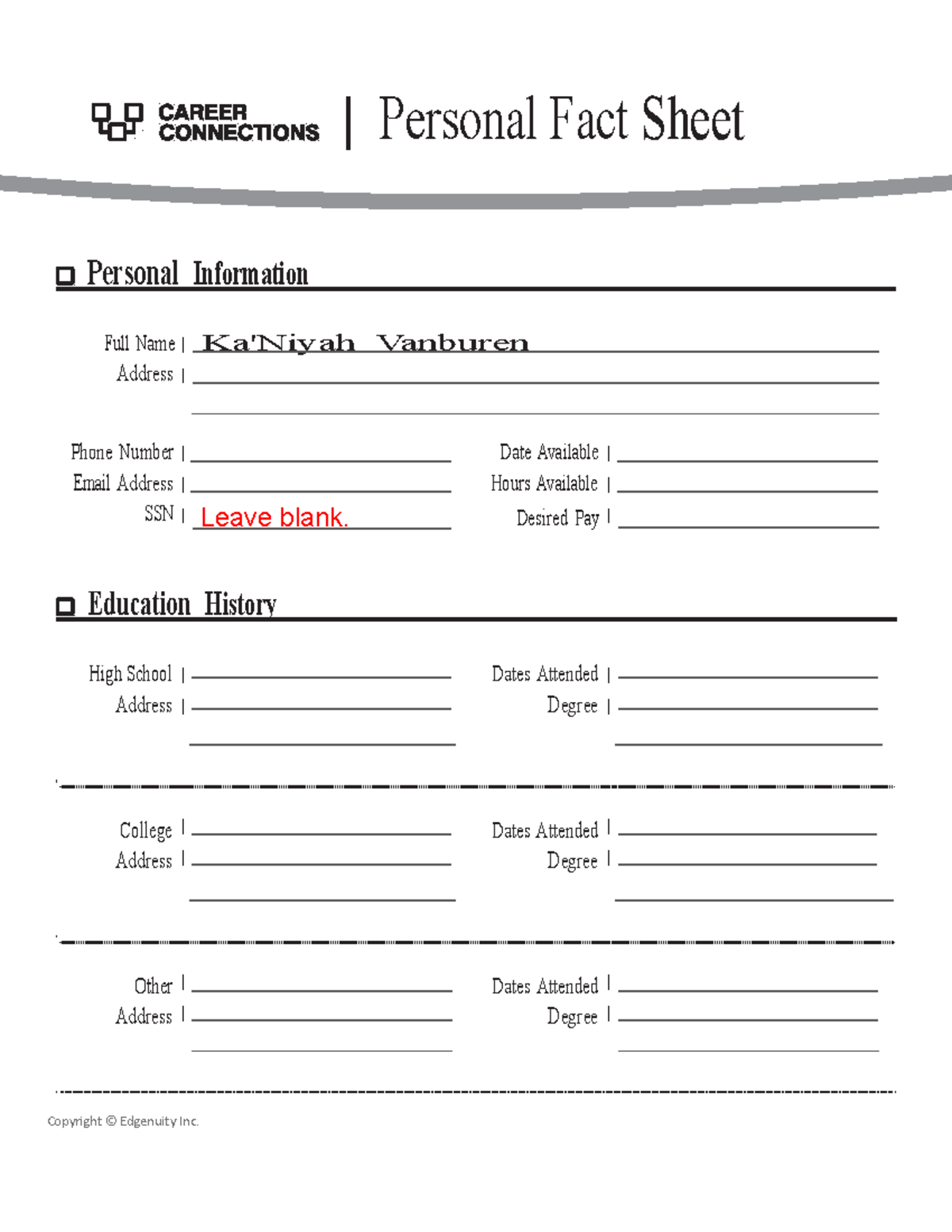 8510-06-02 studentdoc 1 - Personal Fact Sheet Personal Information Full ...