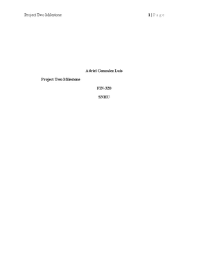 FIN-320 - SNHU - Finance 320 - Studocu