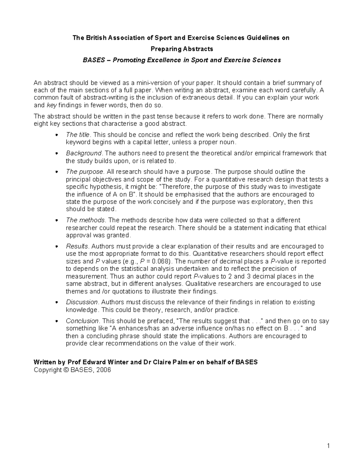 Bases Guidelines on How to Write an Abstract - The British Association ...