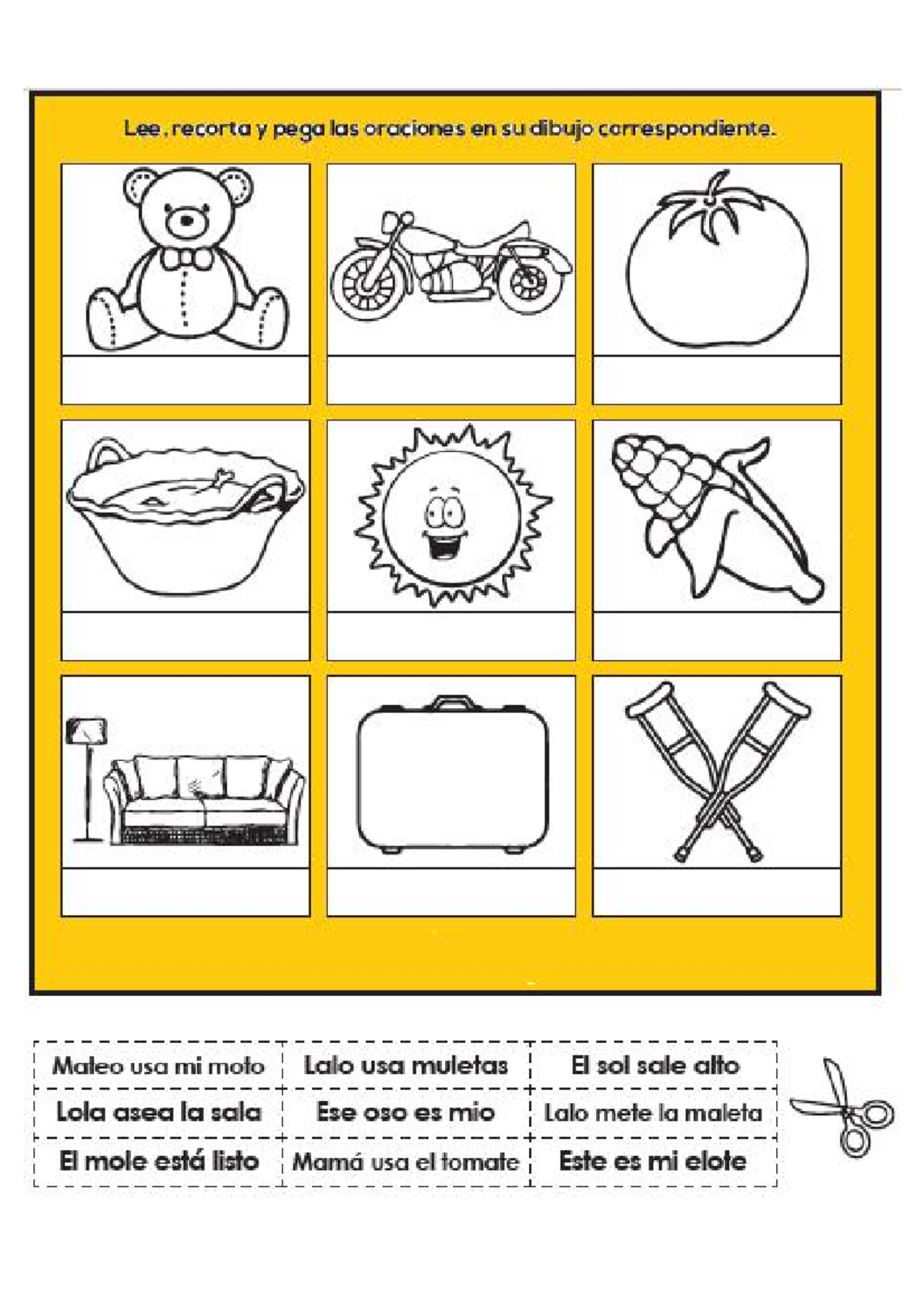 Cuadernillo recortable de oraciones y sílabas - Tecnicas y Metodos de ...