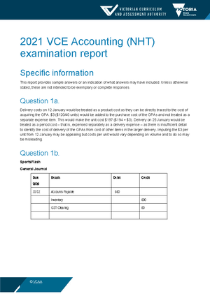 VCAA EXAM REPORT - 2022 VCE Accounting external assessment report ...
