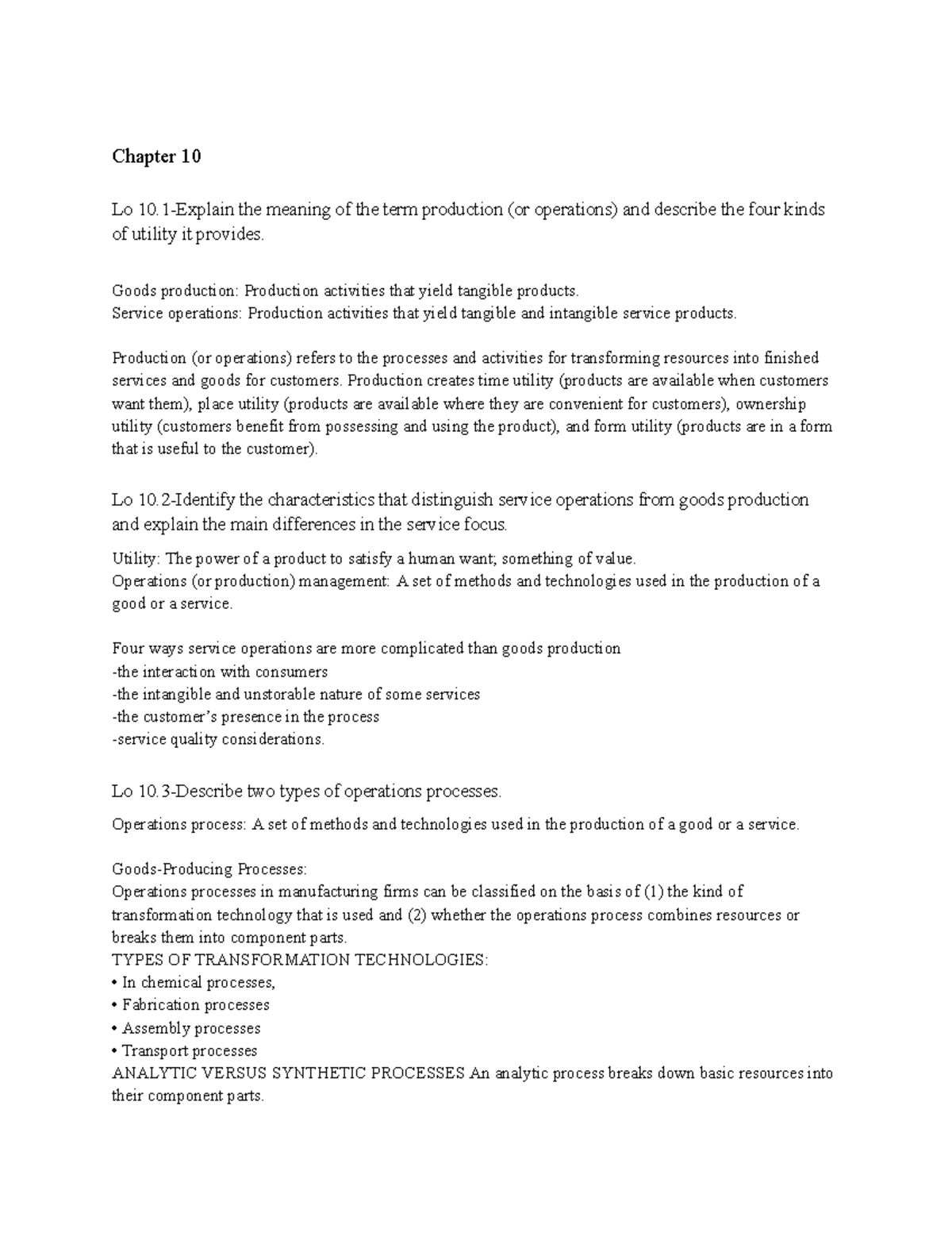 SFU-Bus 201-Chapter 10 Notes - Chapter 10 Lo 10-Explain the meaning of ...