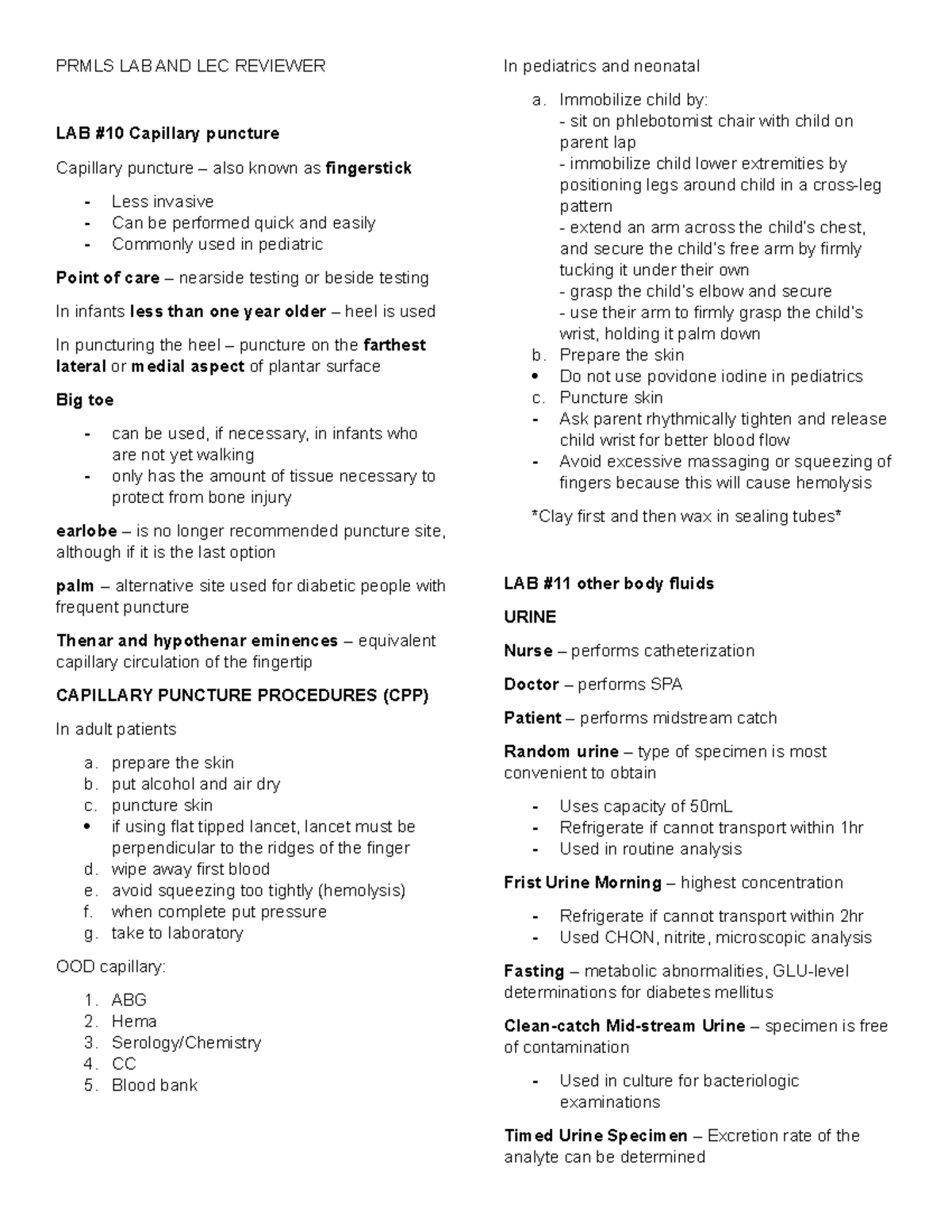 Principal of medical laboratory science brief knowledge - PRMLS LAB AND ...