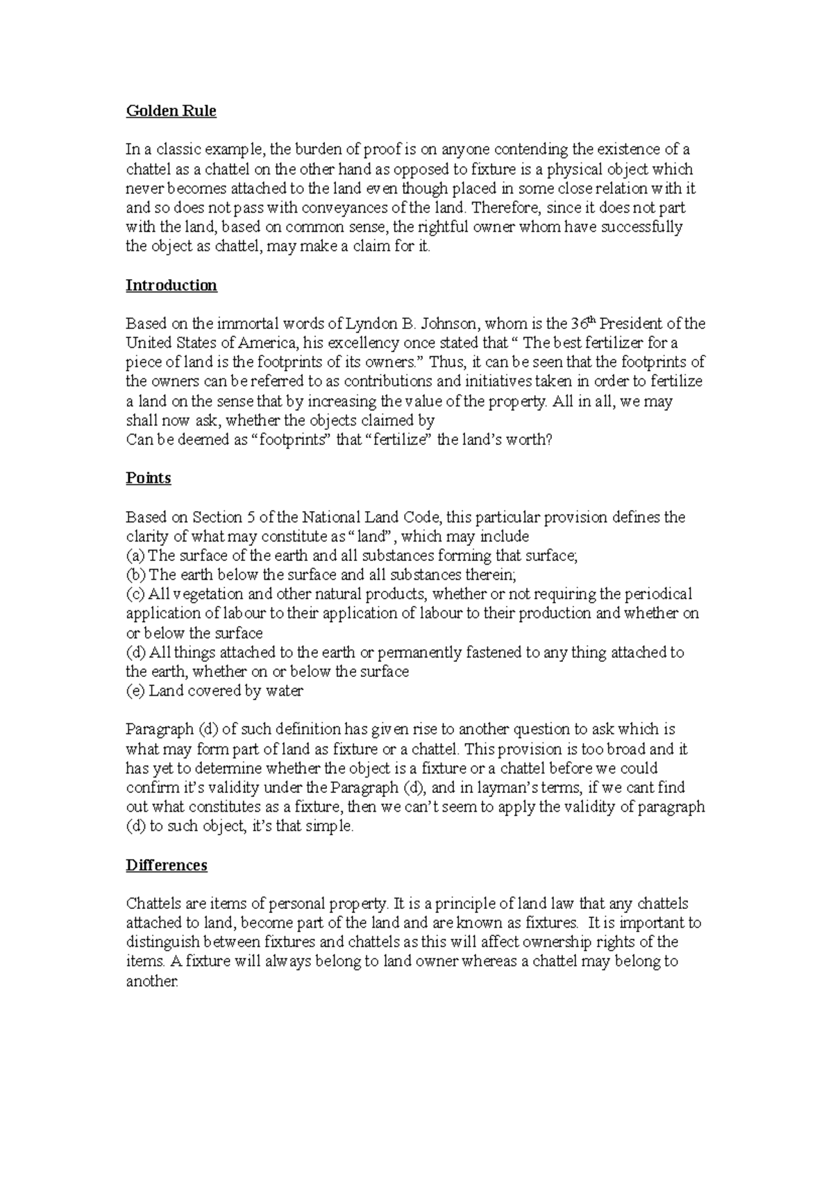 Chapter 2 - General Concept DONE - Golden Rule In a classic example ...