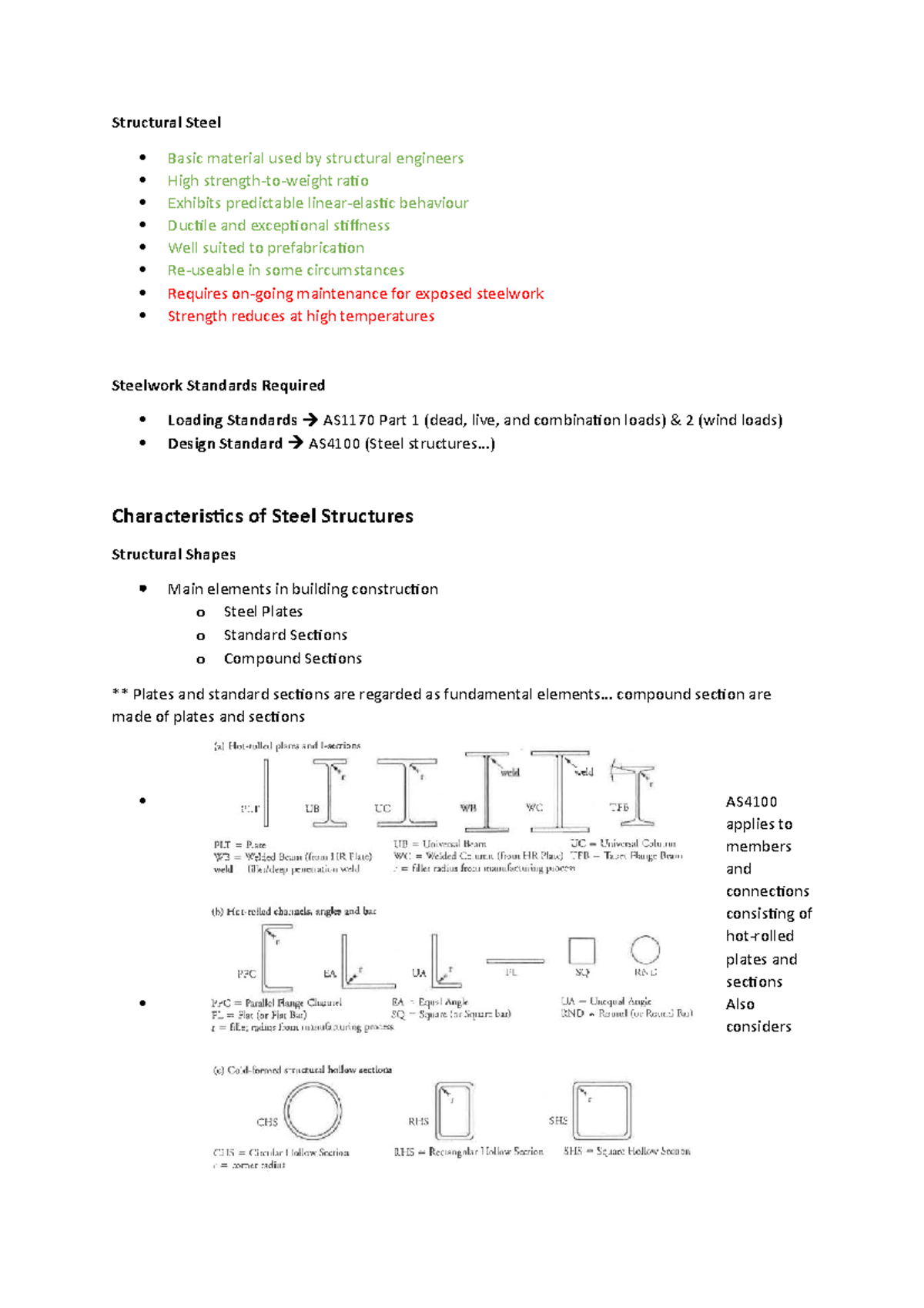 Steel Notes - Structural Steel Basic material used by structural ...