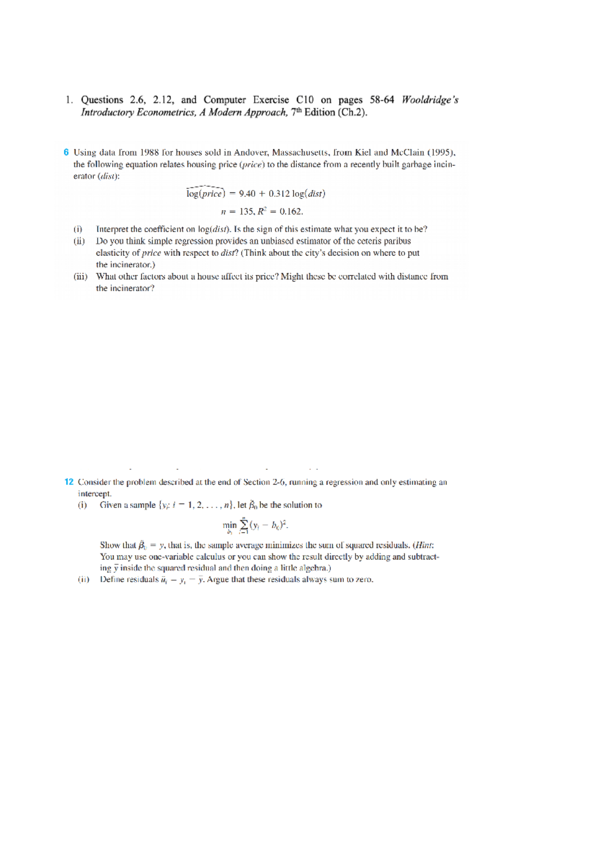 Econometris Problem Set 2 - ECMT2150 - Studocu