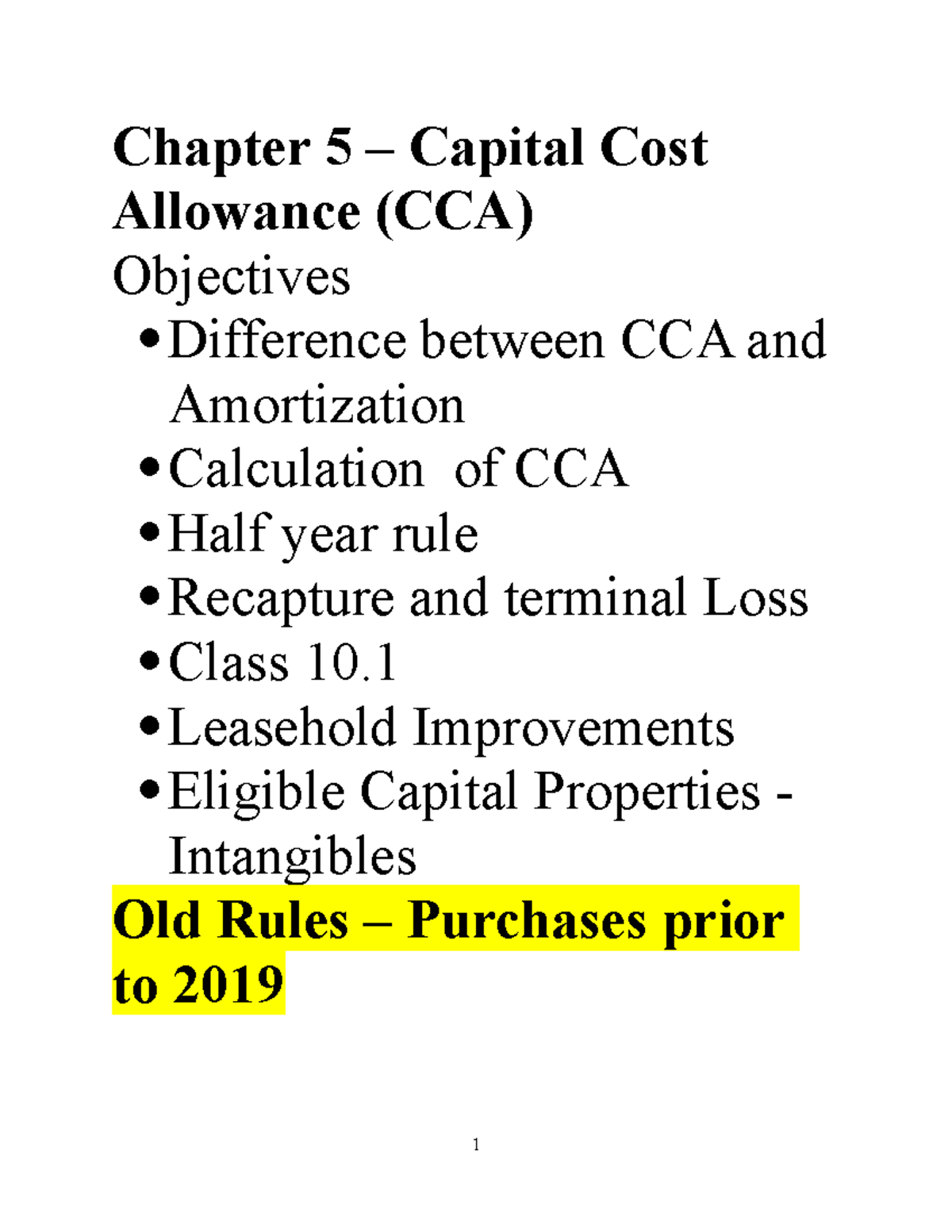 ACCT 73020 Spring 2023- Lesson 5 Notes - Chapter 5 – Capital Cost ...