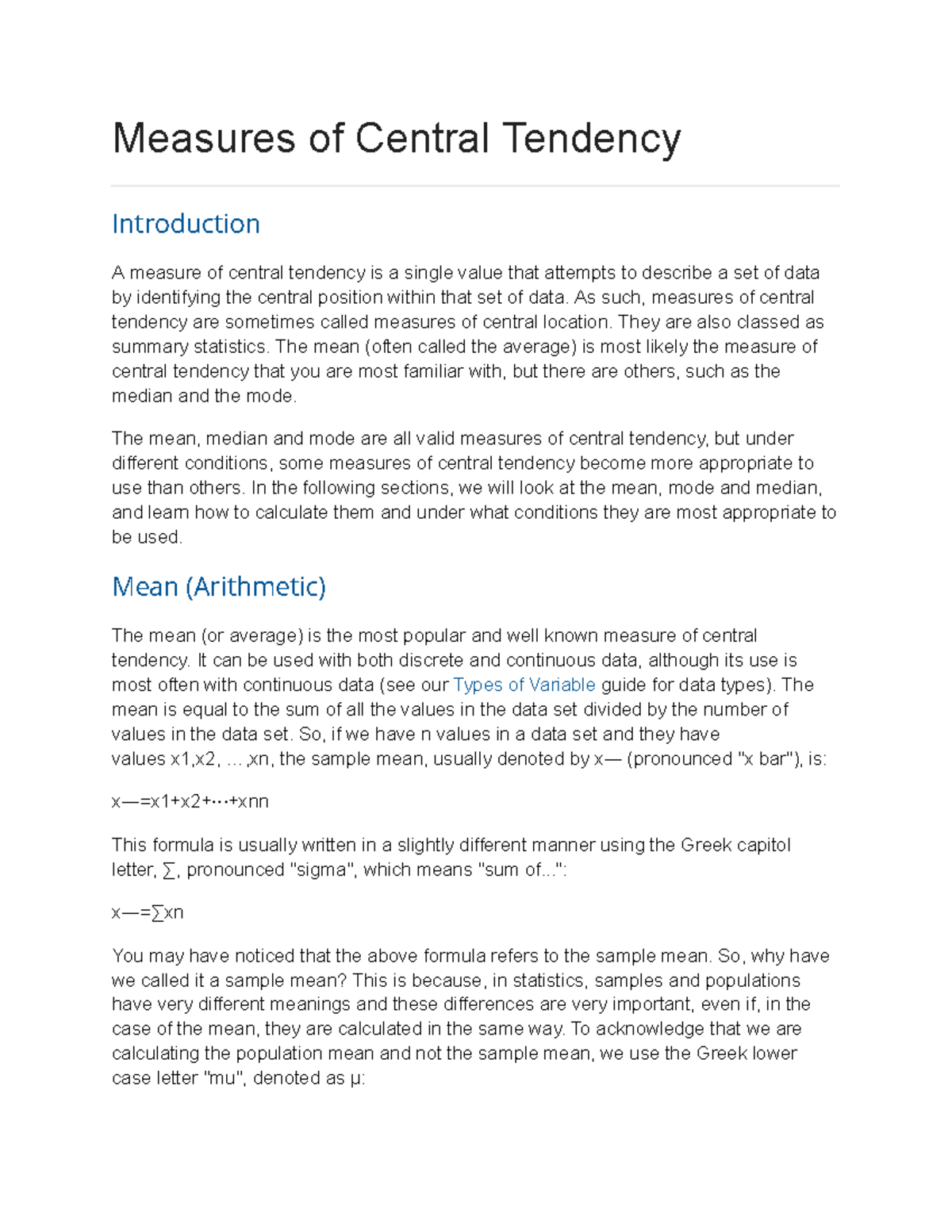 Measures of Central Tendency - Measures of Central Tendency ...