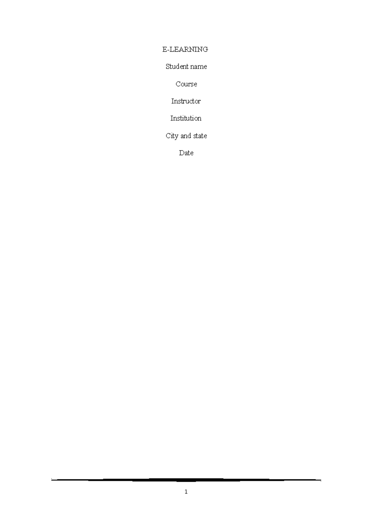 E- Learning - high quality revised and edited notes - E-LEARNING ...