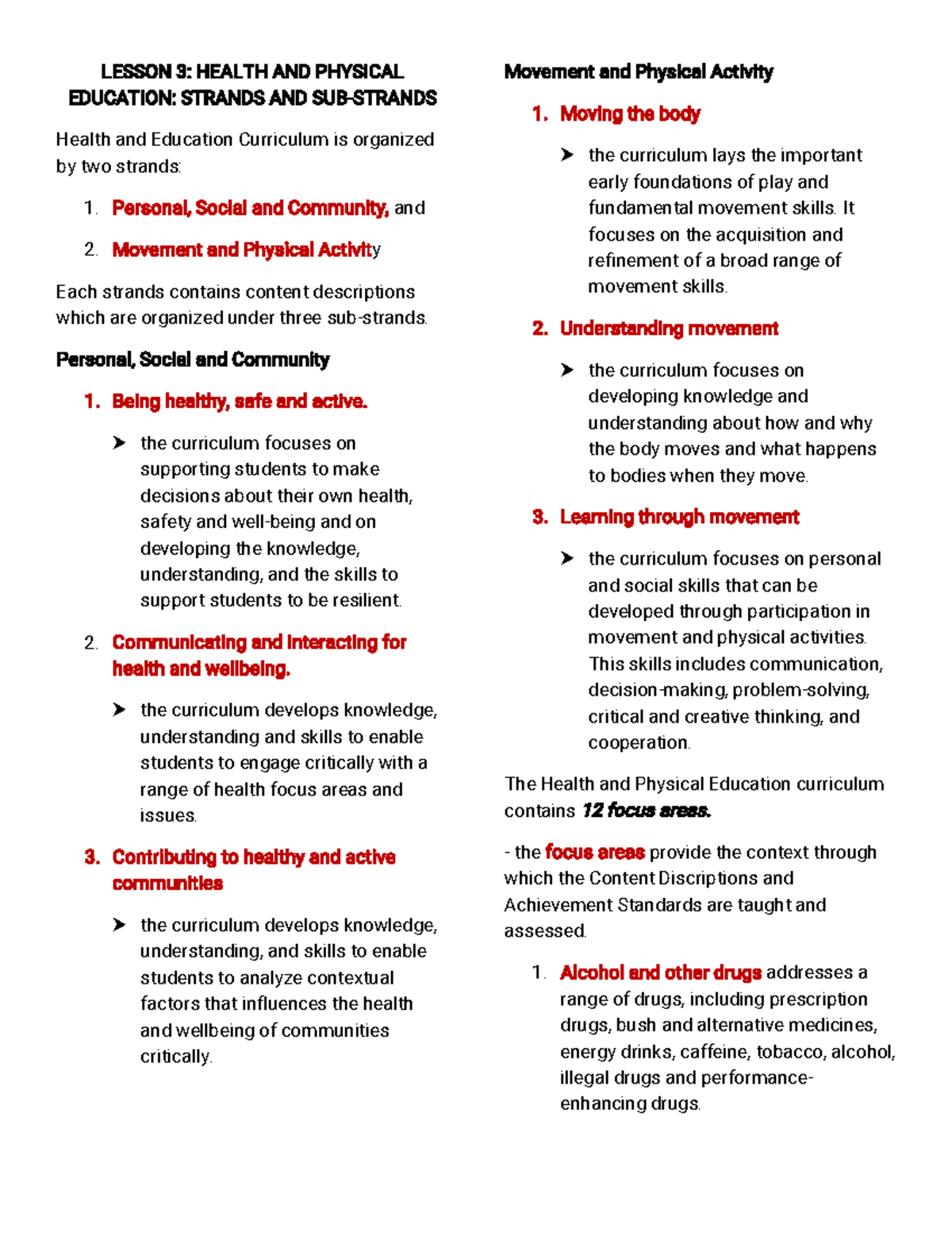 PE Reviewer - It is a review for PE - LESSON 3 : HEALTH AND PHYSICAL ...