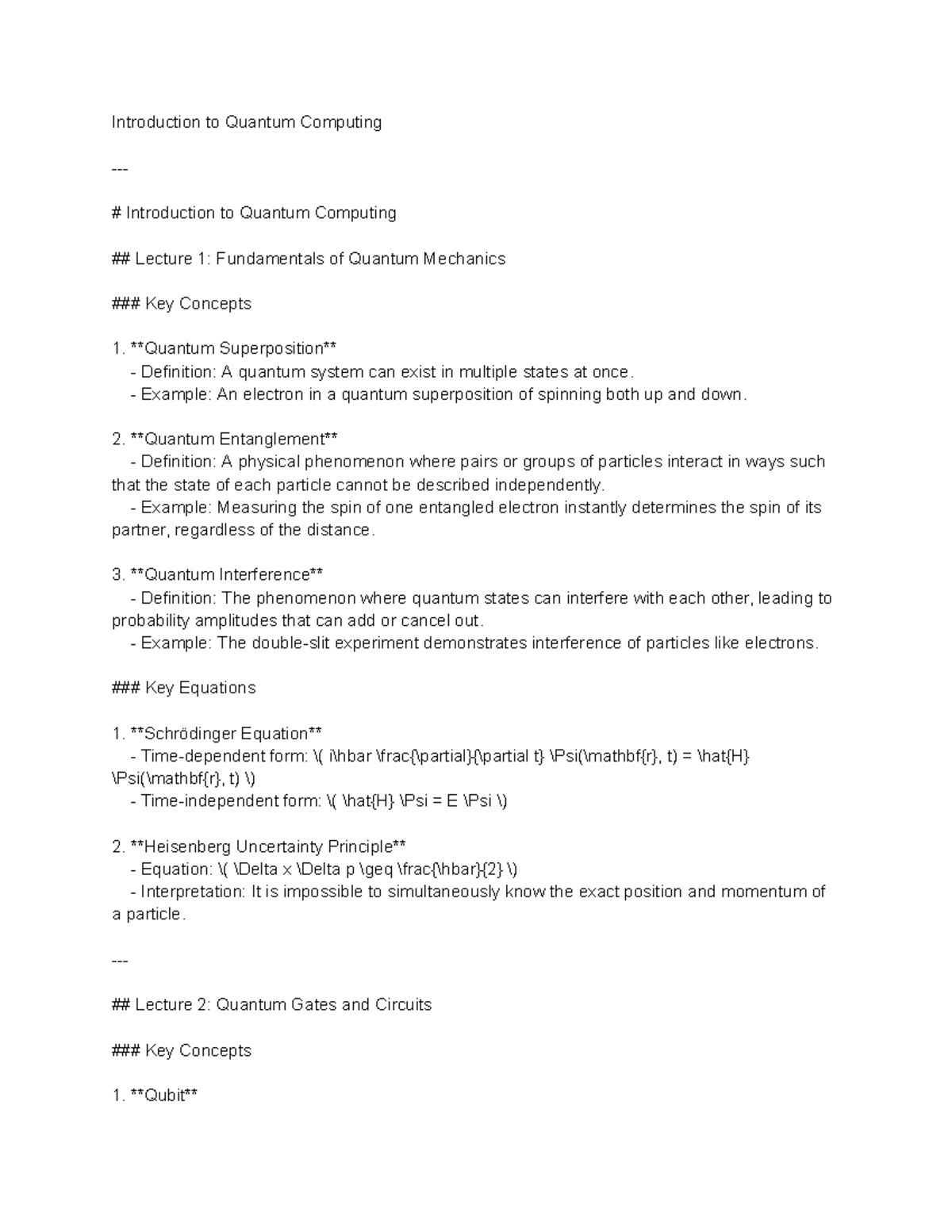 Introduction To Quantum Computing Introduction To Quantum Computing Introduction To Quantum