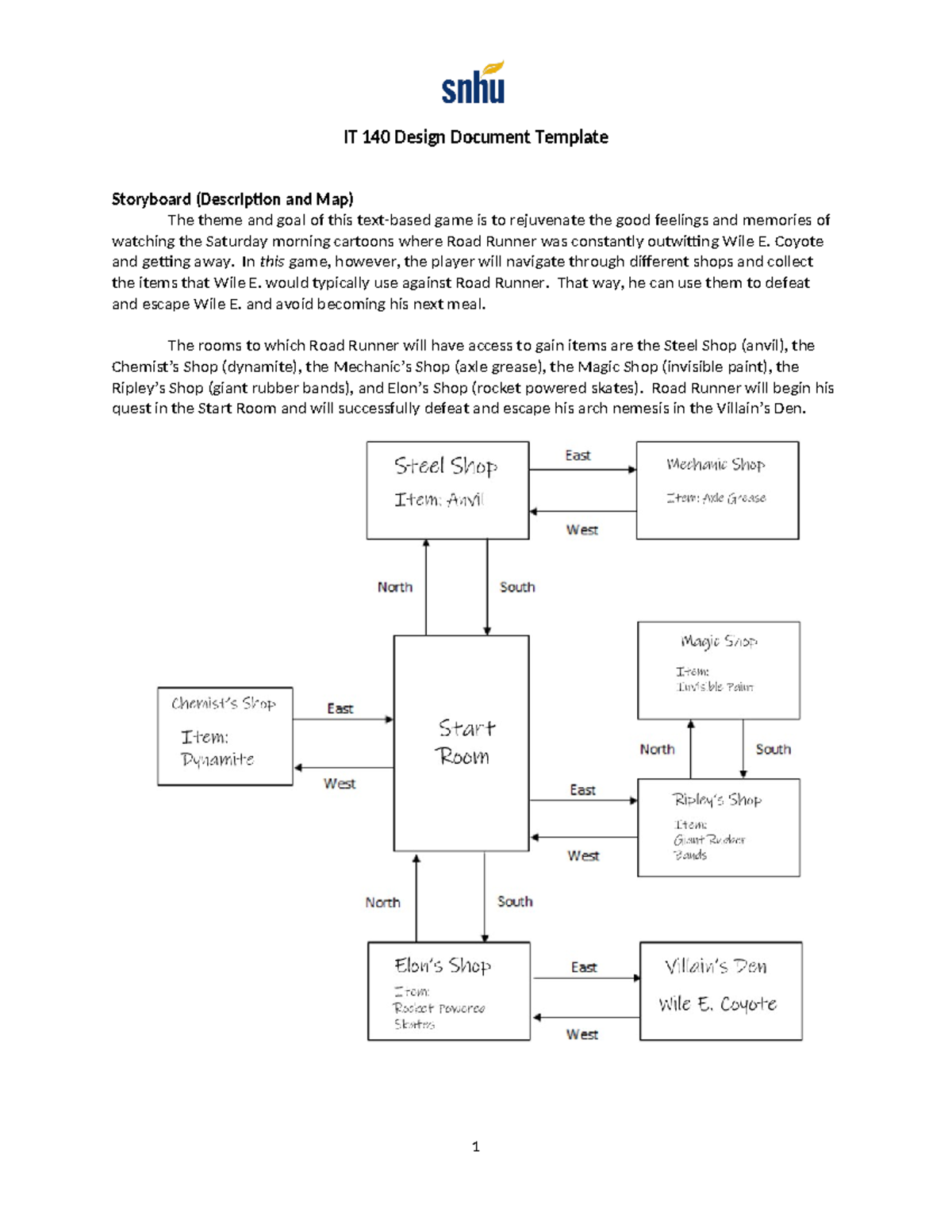 IT-140 Project One - IT 140 Design Document Template Storyboard ...