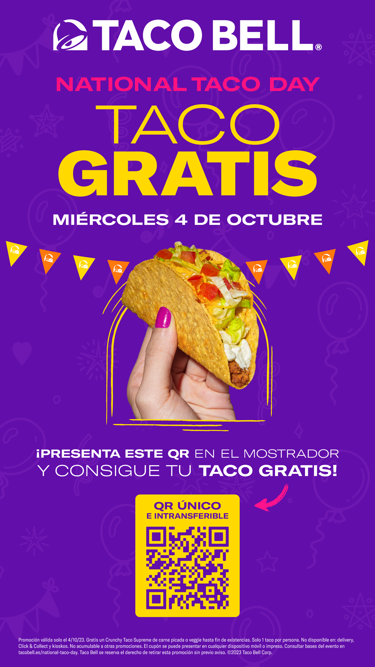 Taco 1 - TACO GRATIS QR ÚNICO ####### E INTRANSFERIBLE PRESENTA ESTE QR ...
