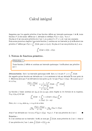 Analyse 2 - les integrales de remmein - Cours Analyse 2 MIPC S ...