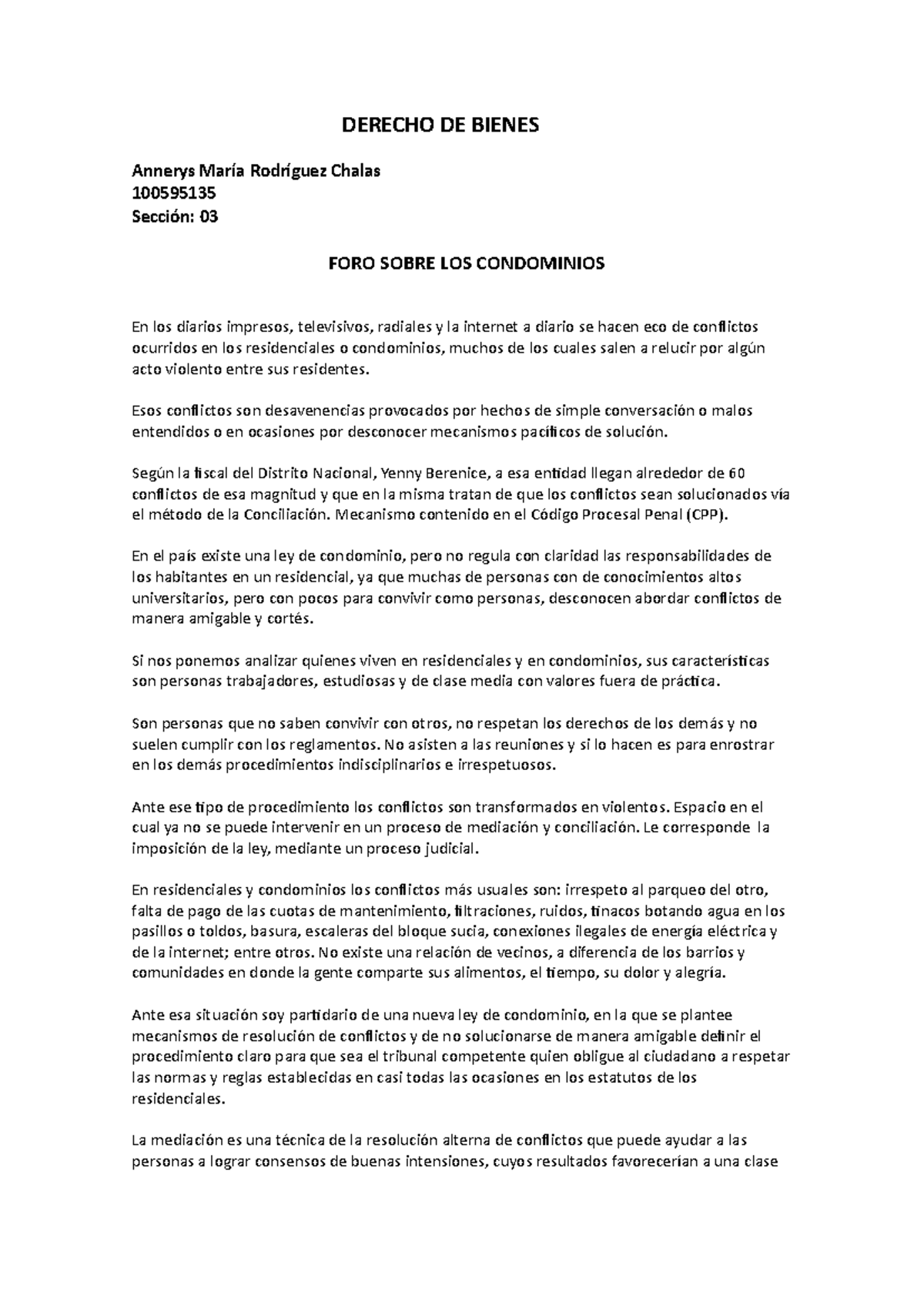Los Condominios - DERECHO DE BIENES Annerys María Rodríguez Chalas ...