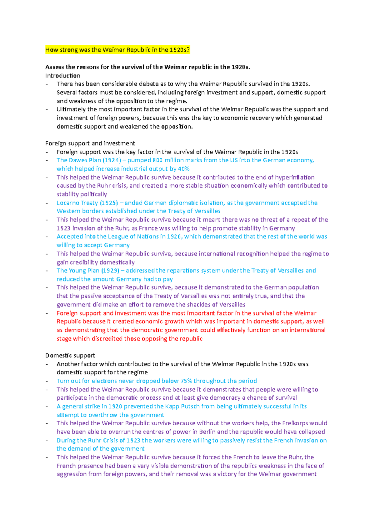 How strong was the Weimar Republic in the 1920s - Introduction There ...