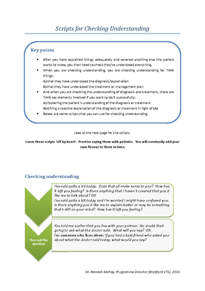 Counselling OSCE Stations - Warfarin Counselling Begin by reviewing the ...