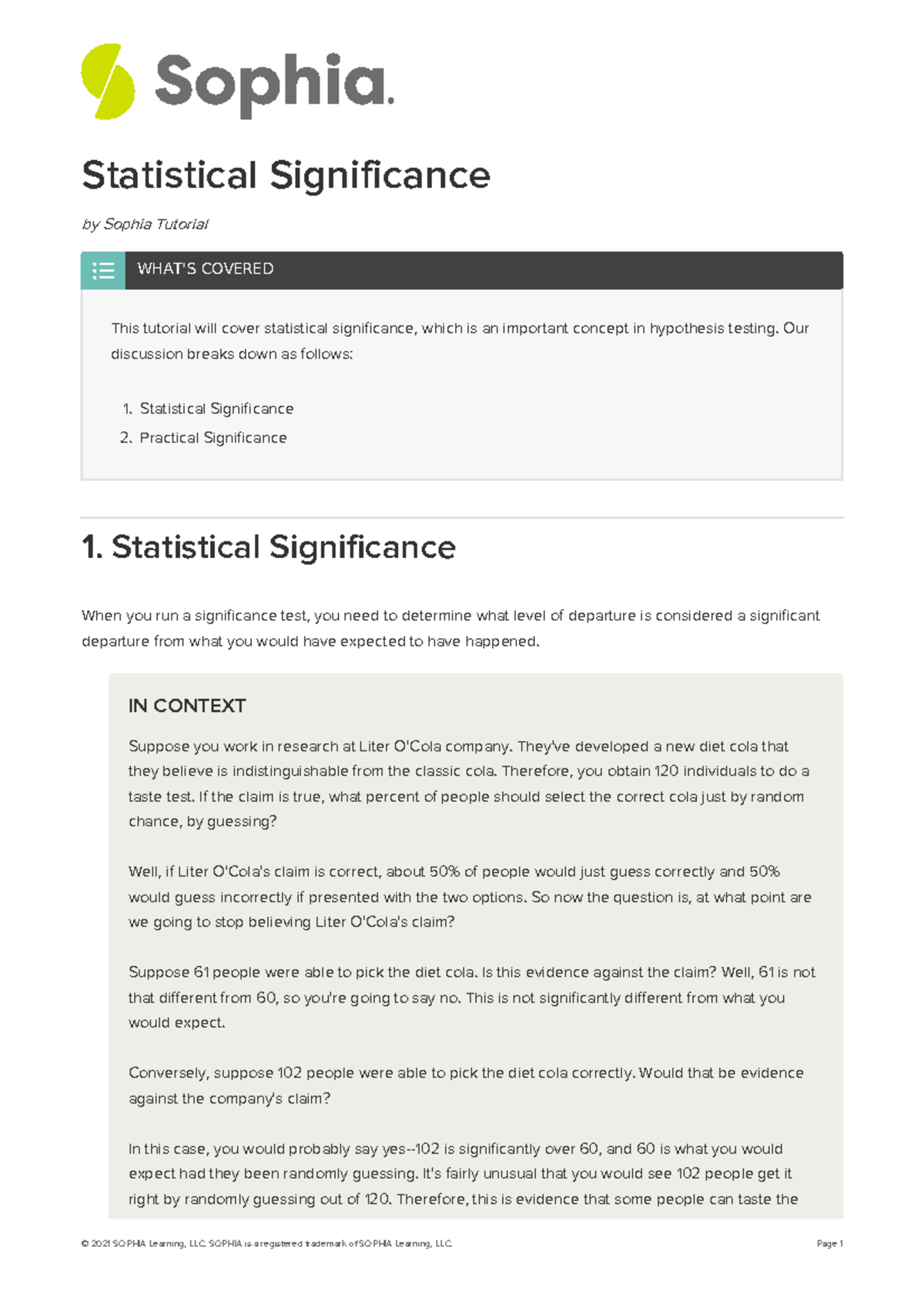Statistical significance essay - Statistical Significance by Sophia ...