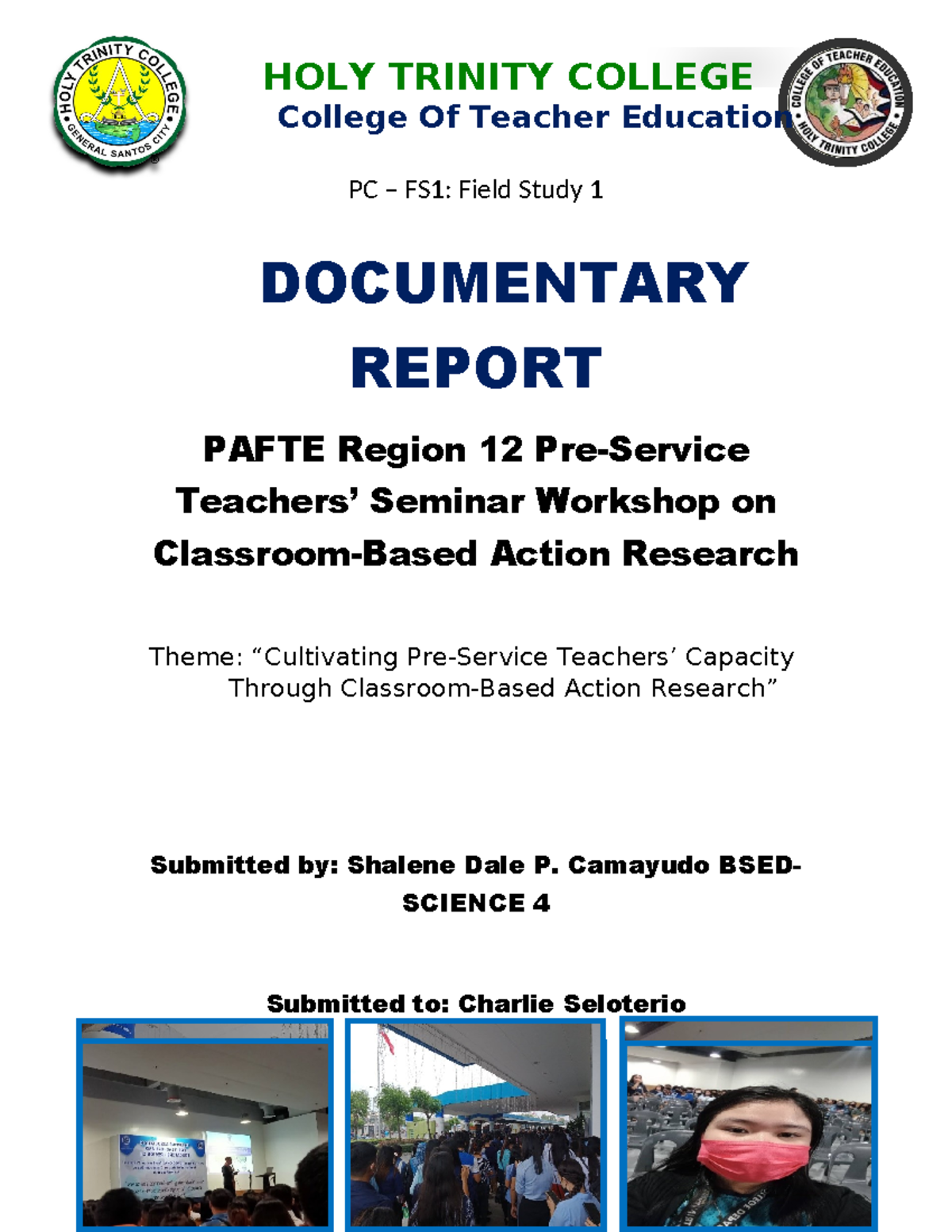 Documentary Report - learning materials - College Of Teacher Education ...