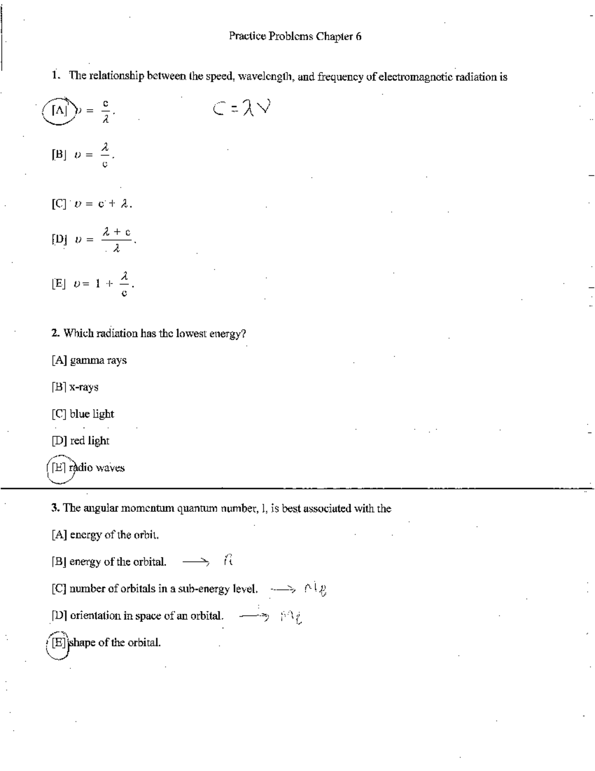 Chapter 6 Practice Problems Answer Key CHEM 2101 Studocu