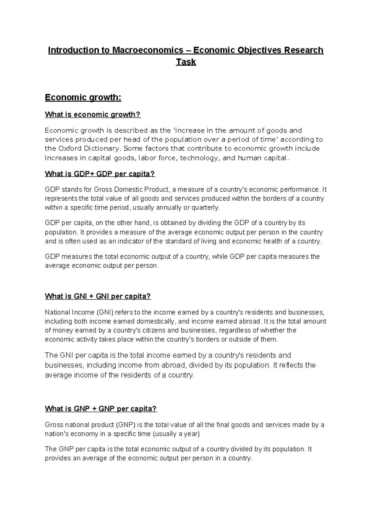 Econ long one - Economics - Introduction to Macroeconomics – Economic ...