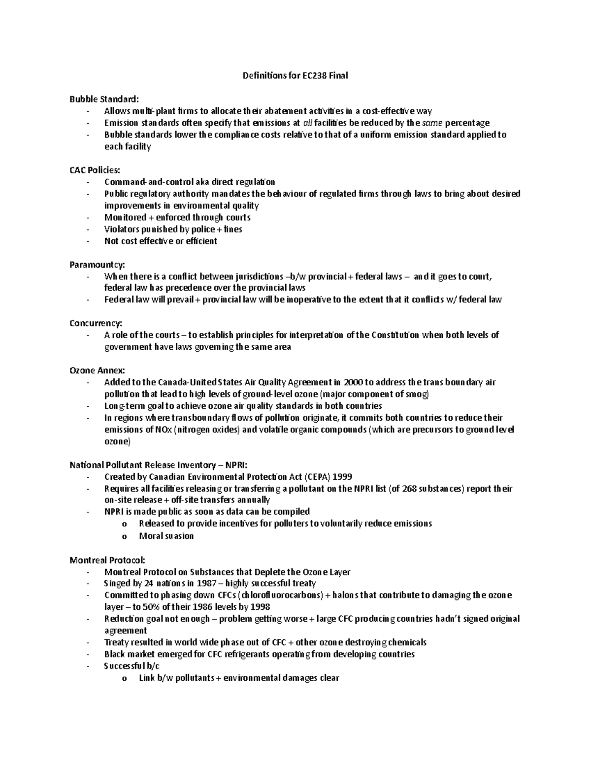 EC238 Definitions for The Final Exam - Definitions for EC238 Final ...