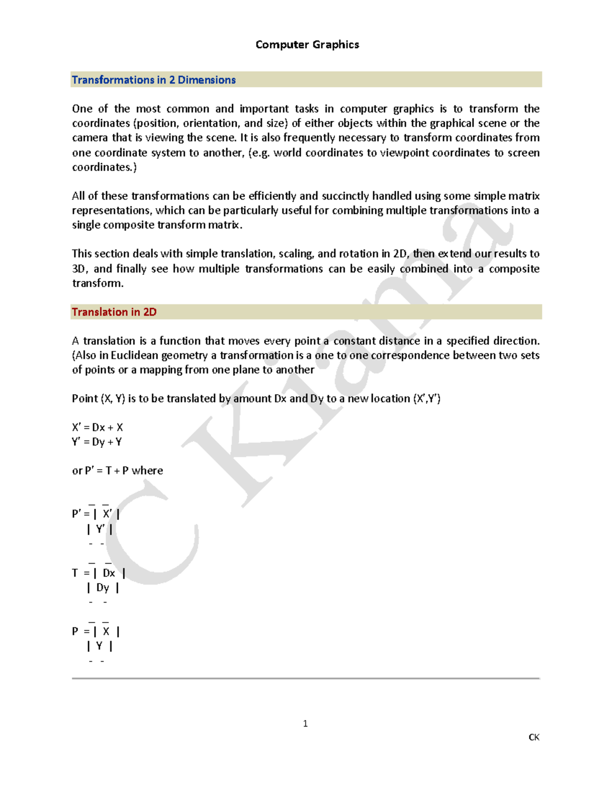 Part 4 - 2D Transformations in computer graphics with netbeans ide - 1 ...