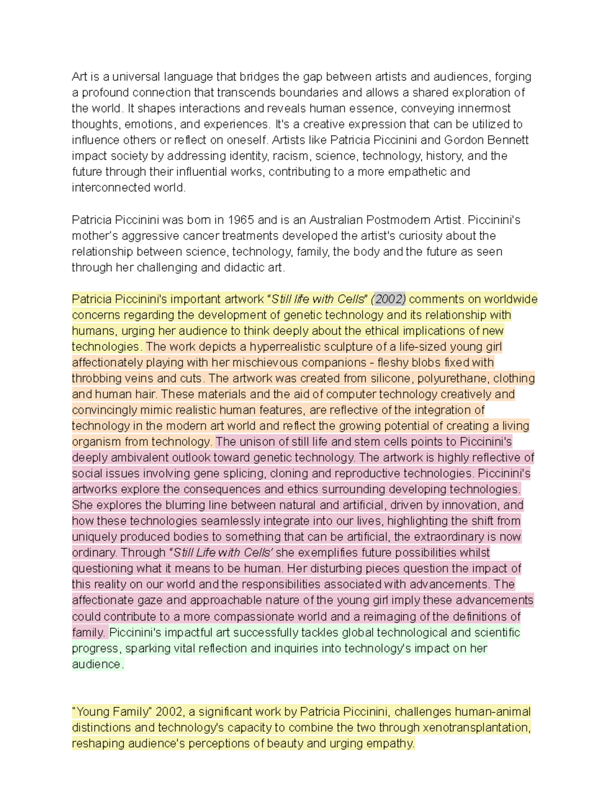 Art Essay - Art is a universal language that bridges the gap between ...