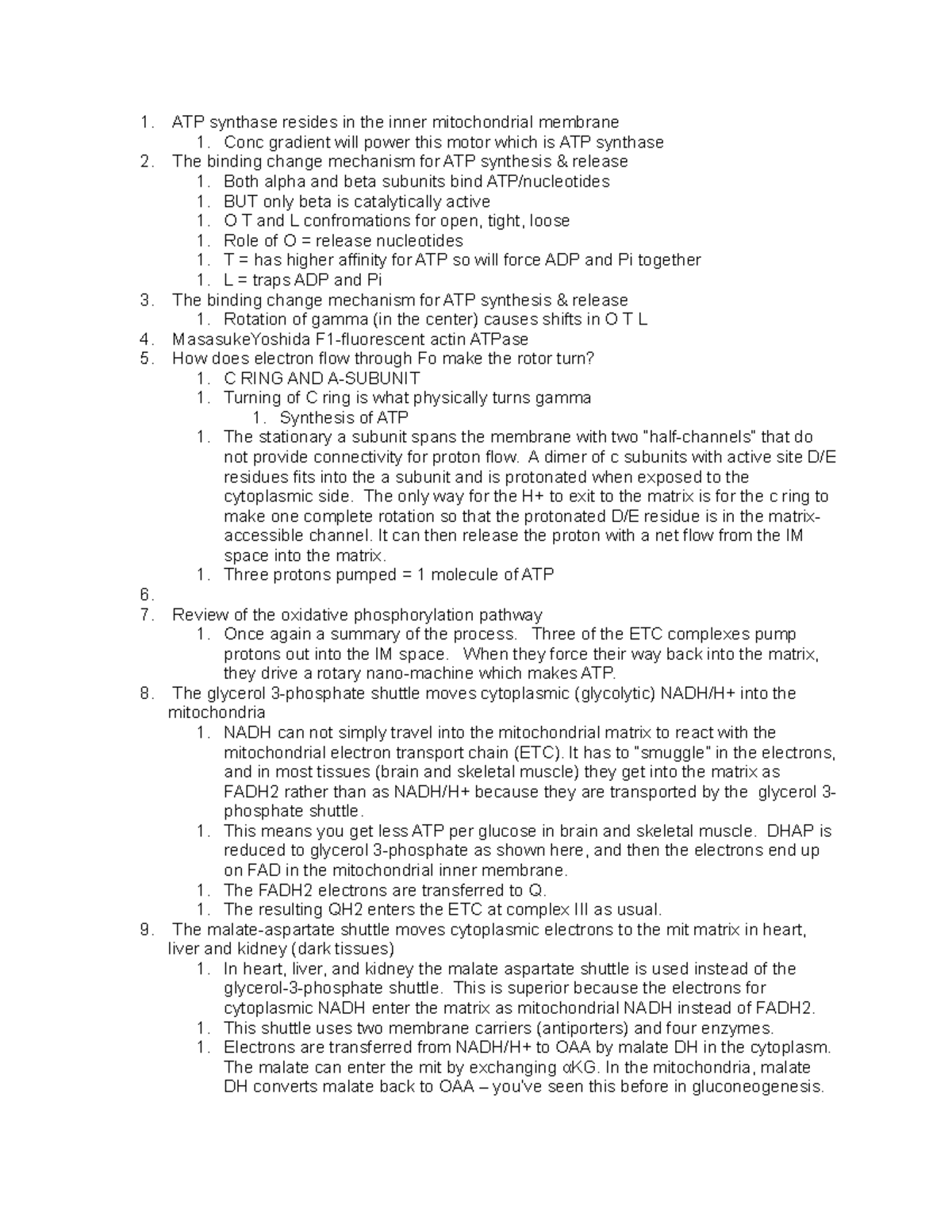 Biochem Part 30 - ATP synthase resides in the inner mitochondrial ...