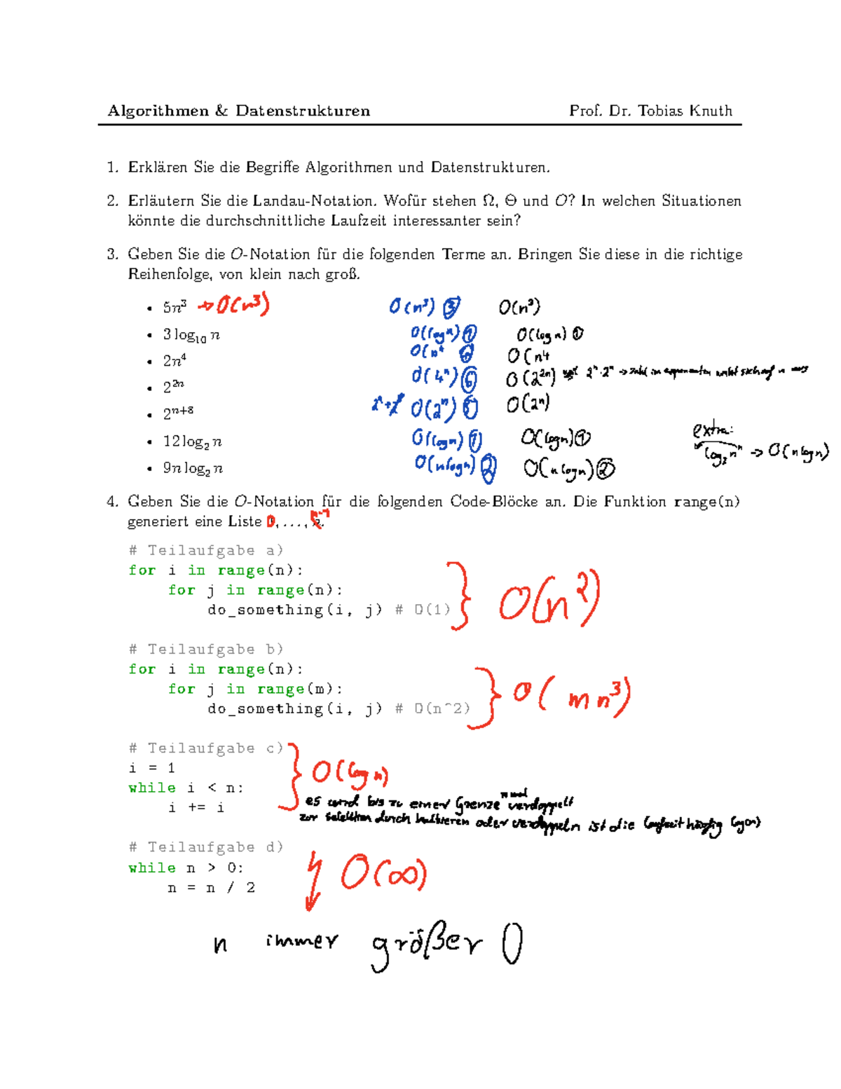 Ad-uebungen-0 - Dozent: Prof. Dr. Tobias Knuth - Algorithmen & Datenstrukturen Prof. Dr. Tobias ...