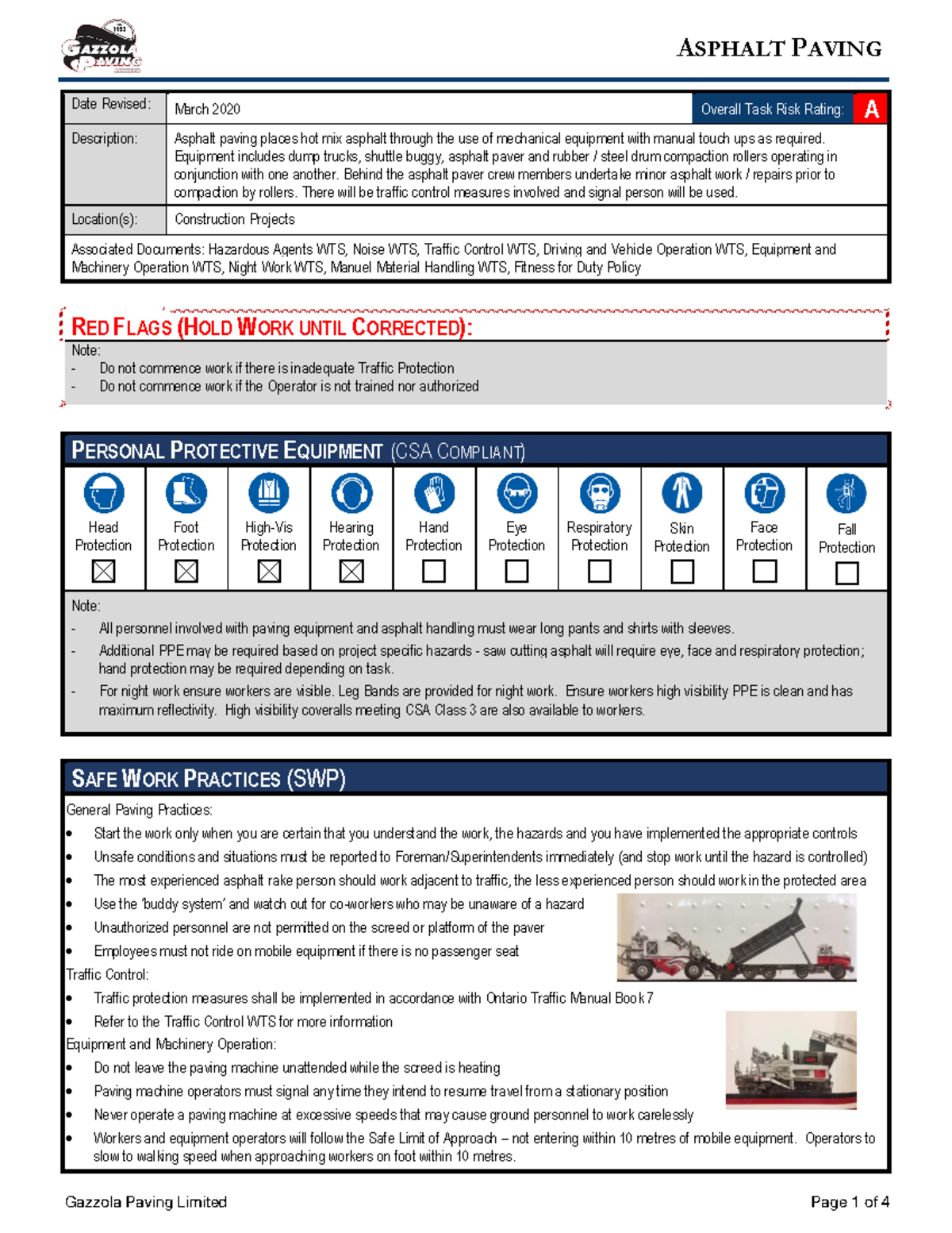 Asphalt Paving SWP - Outline of a detailed SWP - Date Revised: March ...