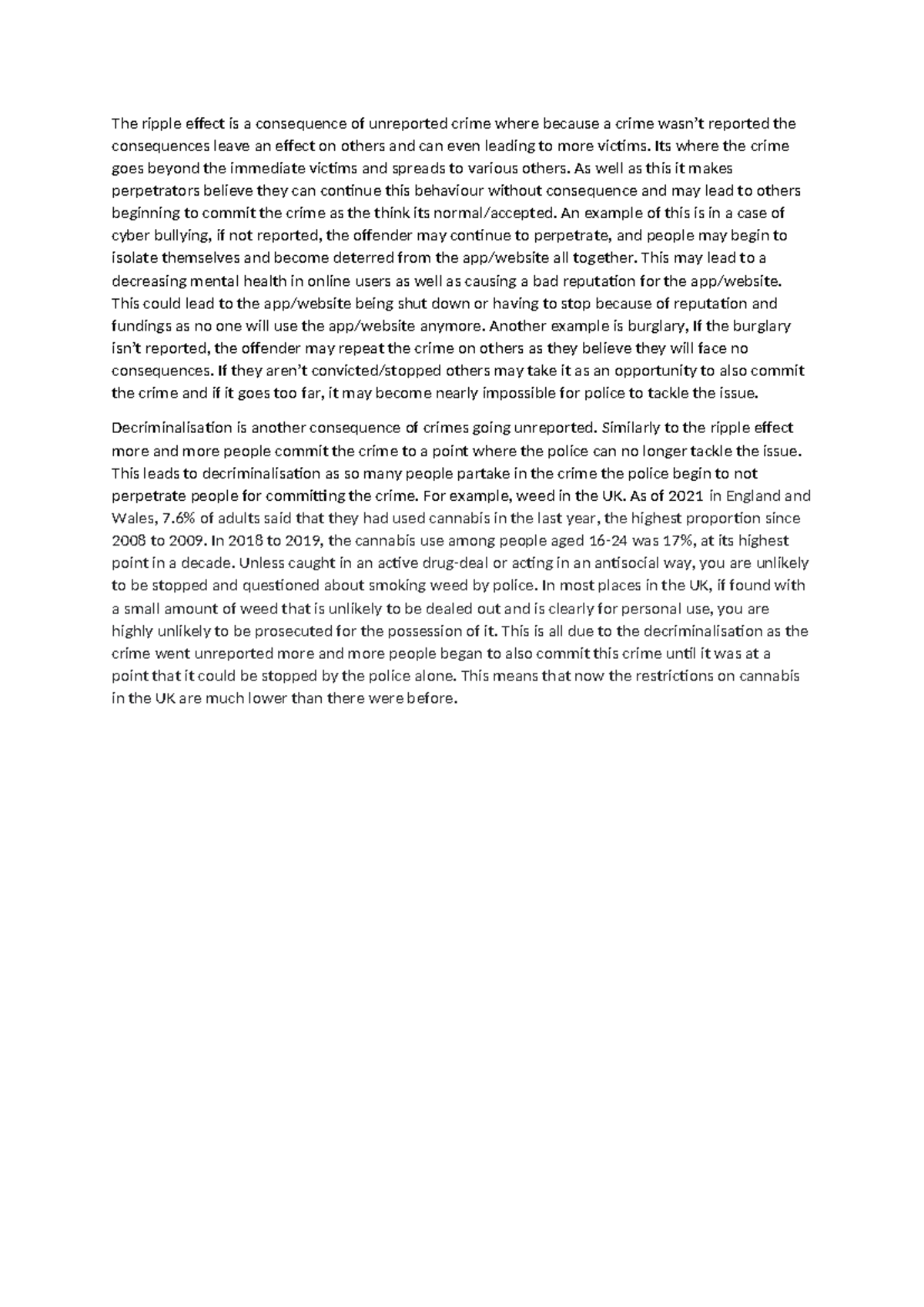 1.3 Unit 1 write up - The ripple effect is a consequence of unreported ...